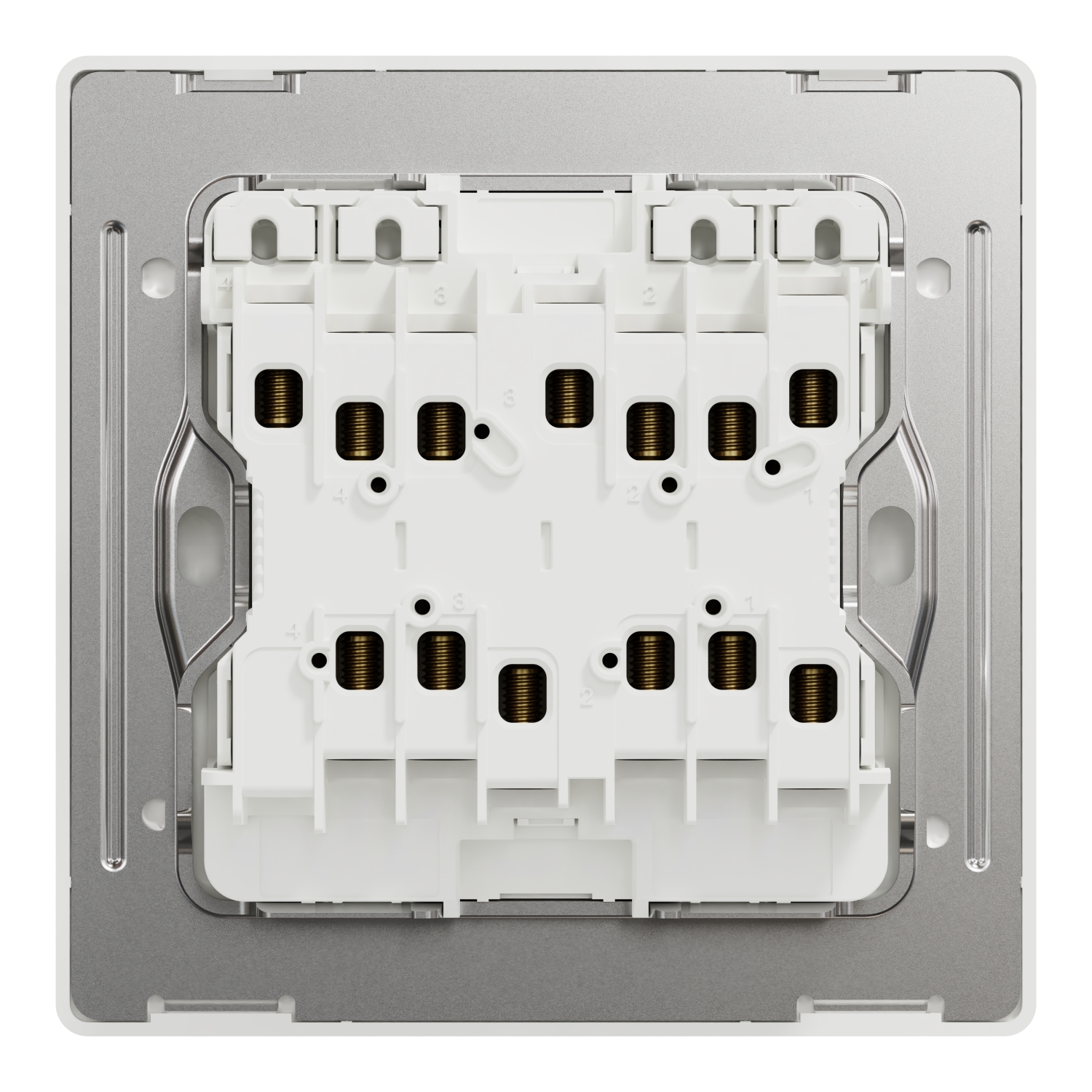 NUX34_2N_AB - Switch, Unica X, 2 way, 16AX, 250V, 4 gangs, with LED, antique brass | Schneider ...