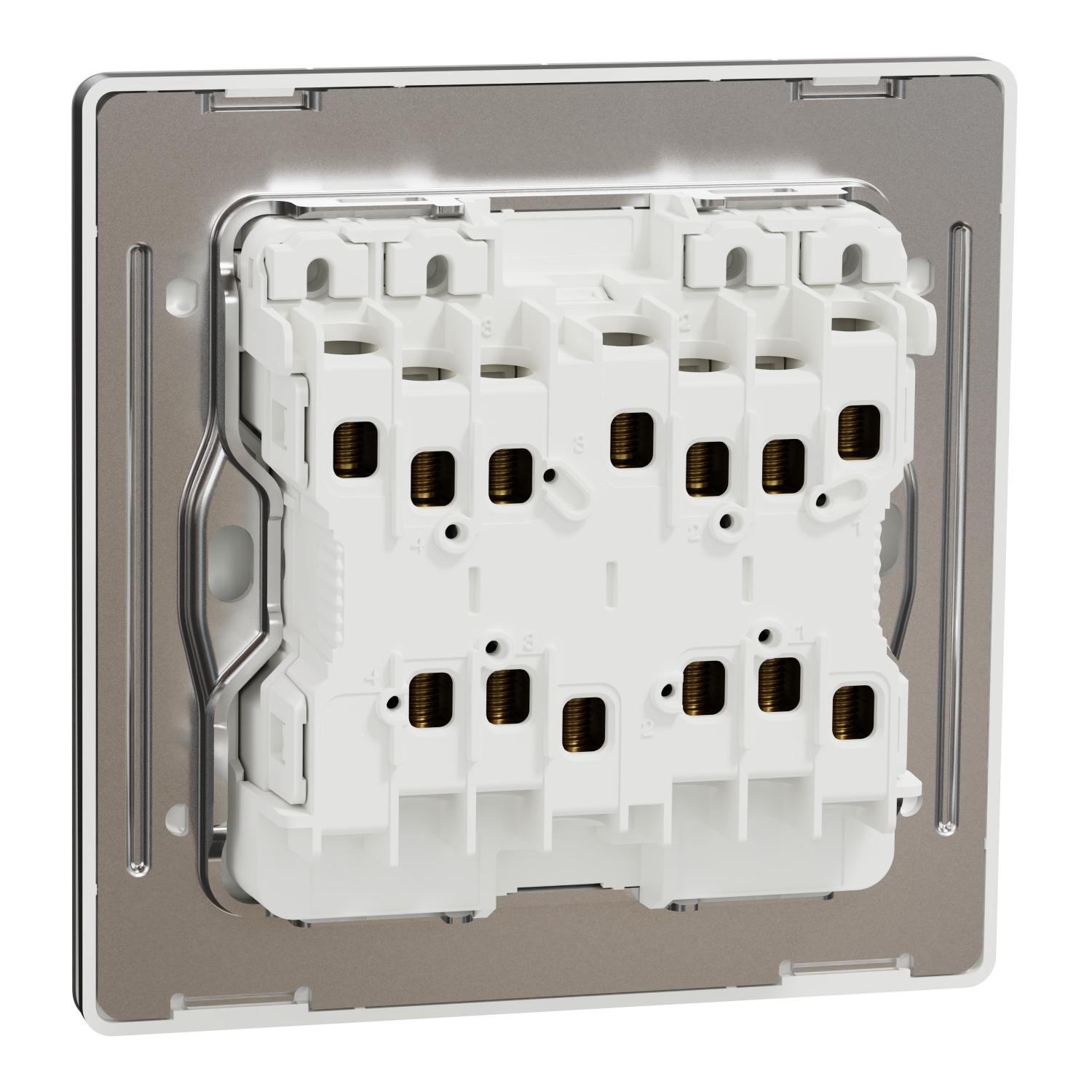 NUX34_2N_DG - Switch, Unica X, 2 way, 16AX, 250V, 4 gangs, with LED ...