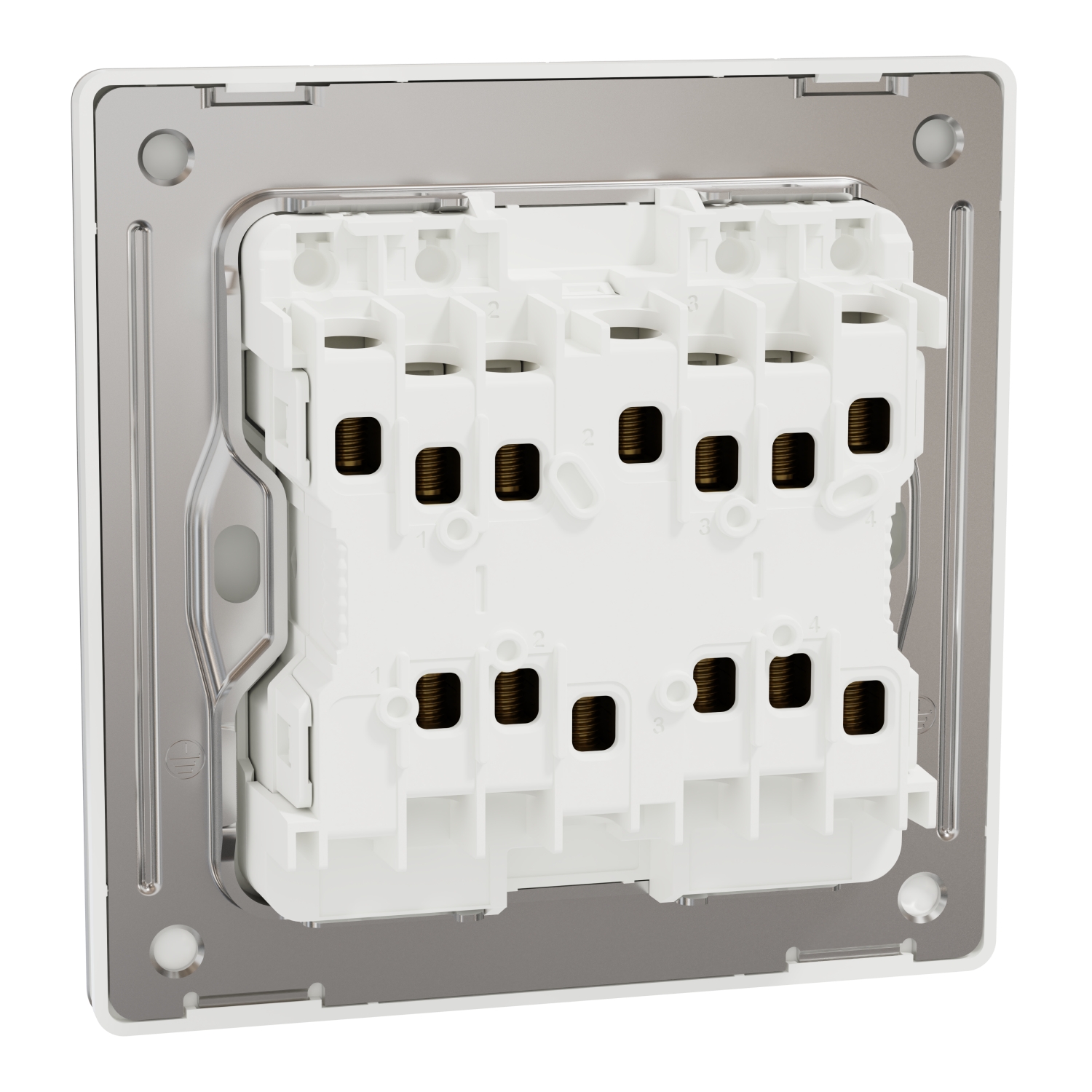 NUX34_2_PW - Switch, Unica X, 2 way, 16AX, 250V, 4 gangs, painted white ...