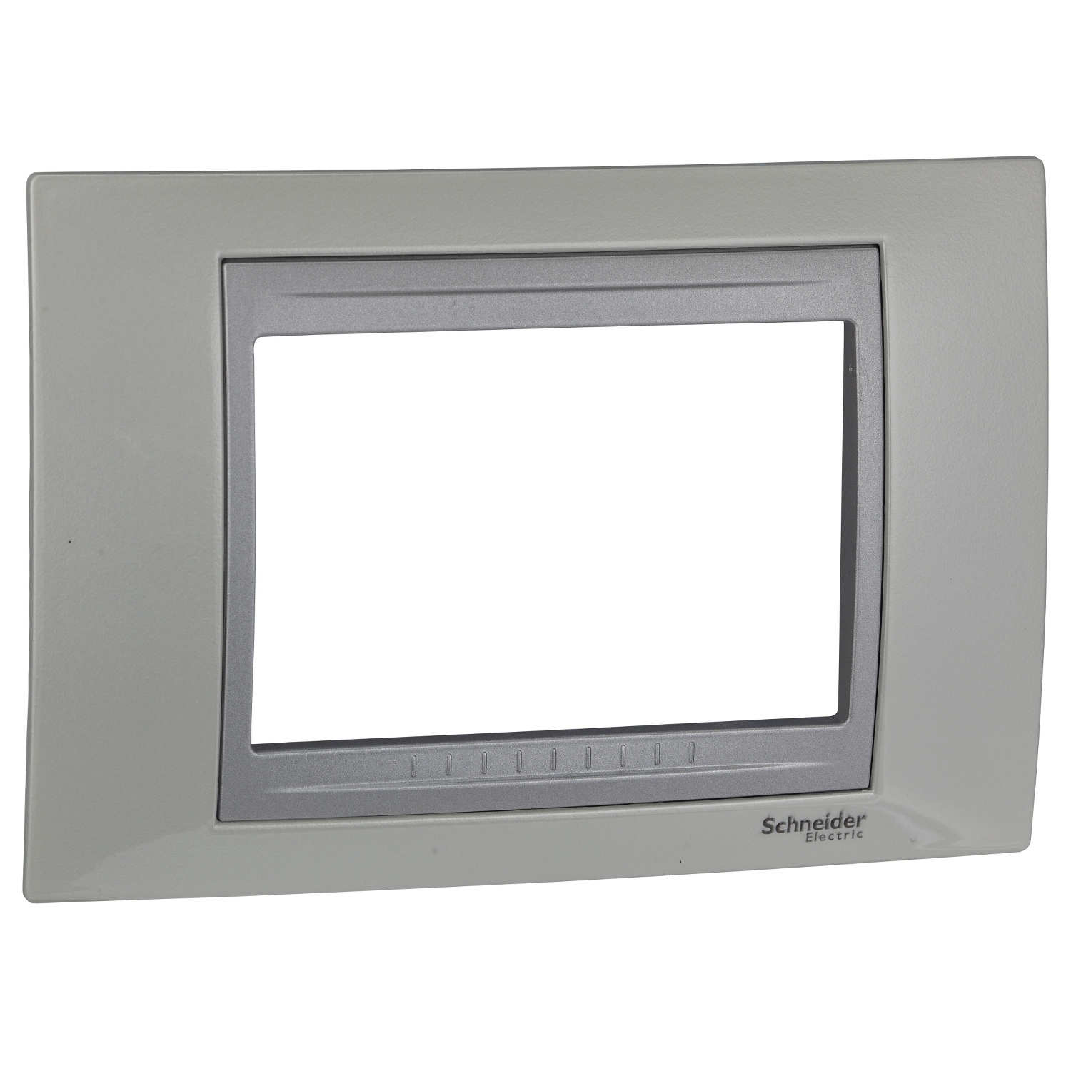 Unica Top - cover frame - 3 modules - top white/aluminium