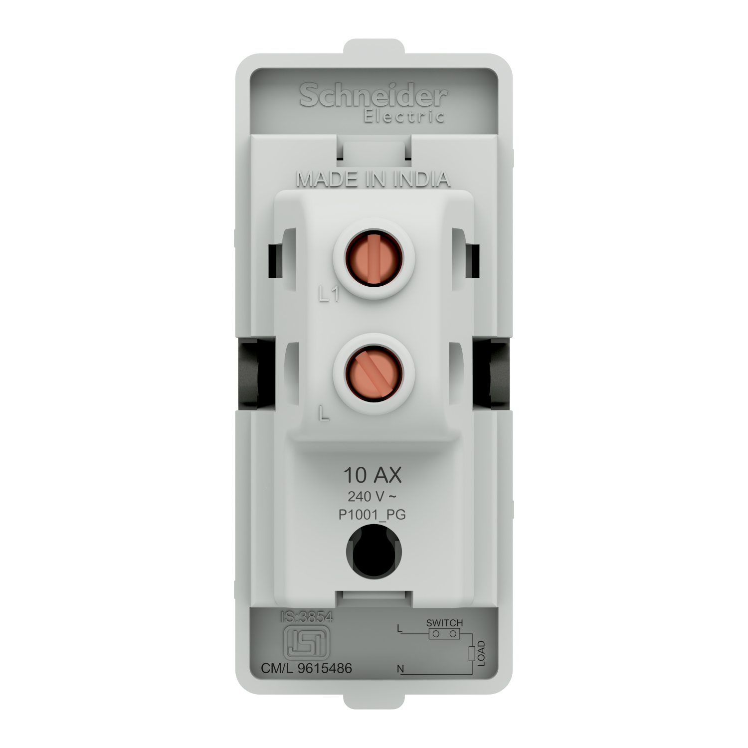 P1001_PG - Switch, Livia, 10A, 1 way, painted grey | Schneider Electric ...