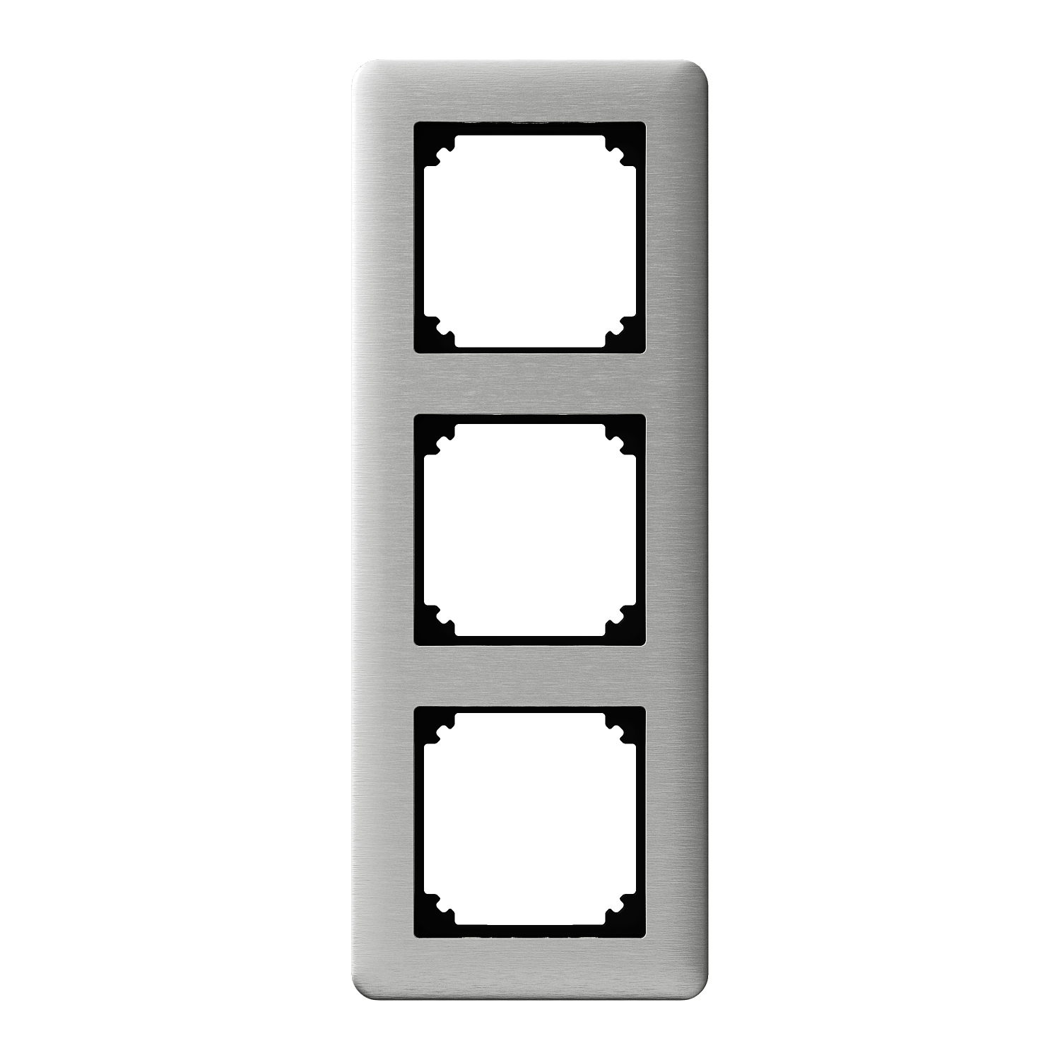 WDE004353 - Cover frame, Exxact Solid, 3 gangs, brushed steel ...