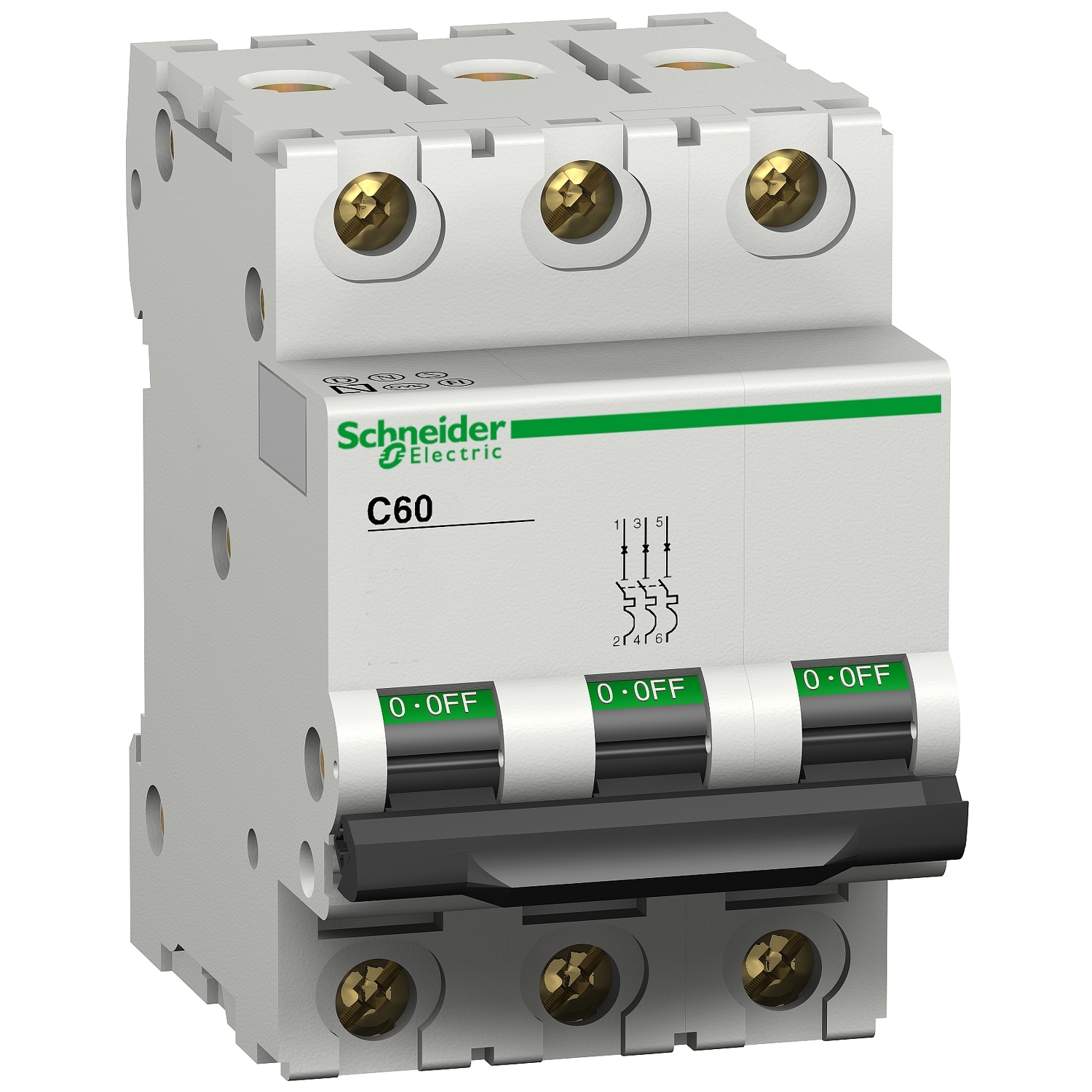 25438 - C60 - circuit breaker - C60L - 3P - 20A - C curve | Schneider ...