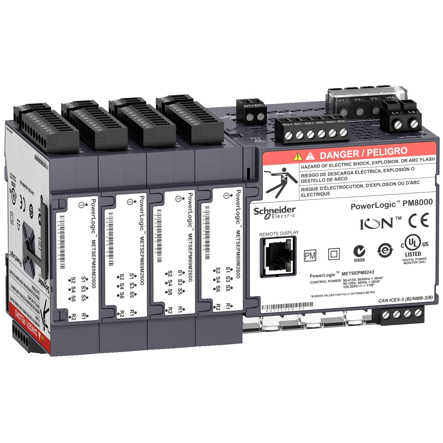 METSEPM8243 - PowerLogic PM8000 - PM8243 DIN rail mount meter ...