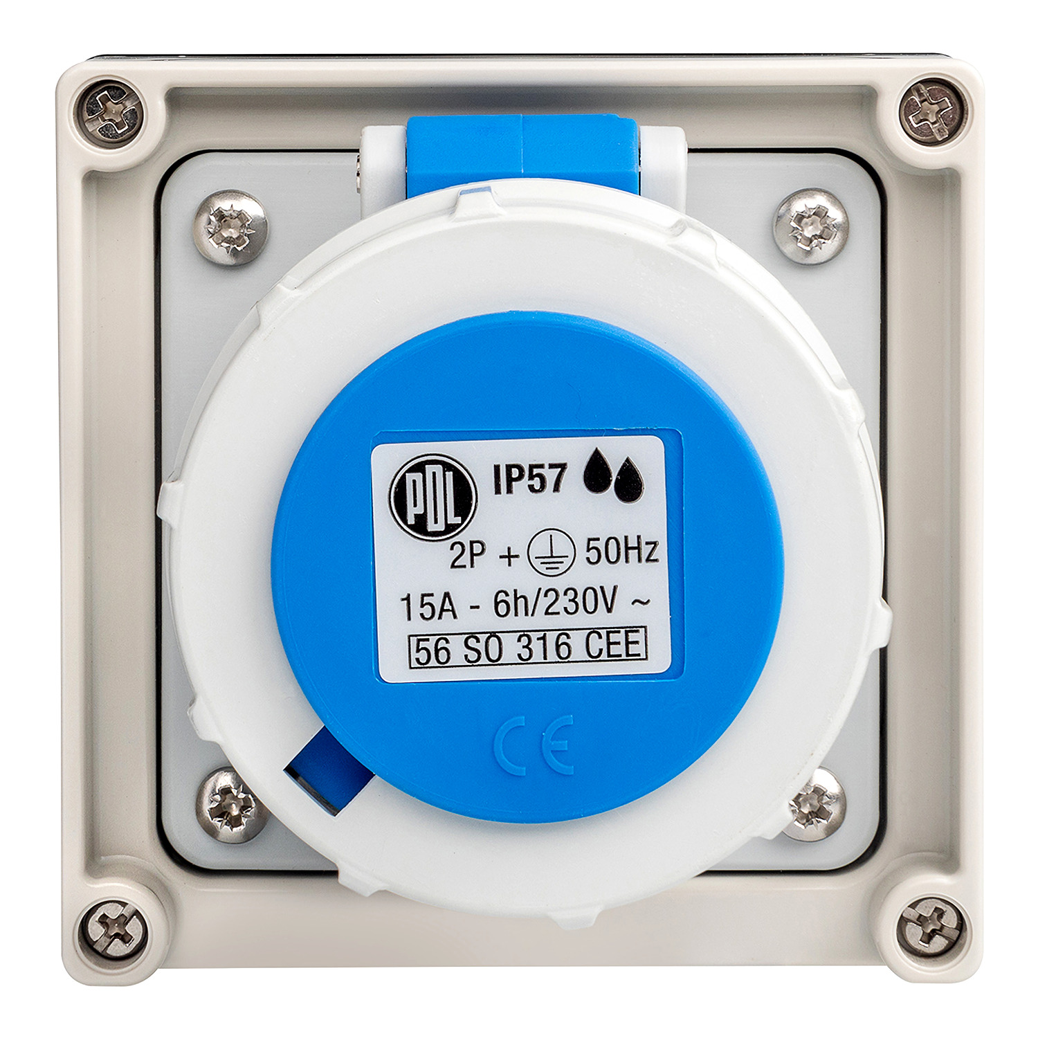 PDL56SO316CEELEGY - 56 Series, Socket, CEE 16A 230V 1-Phase 3-Round Pin ...