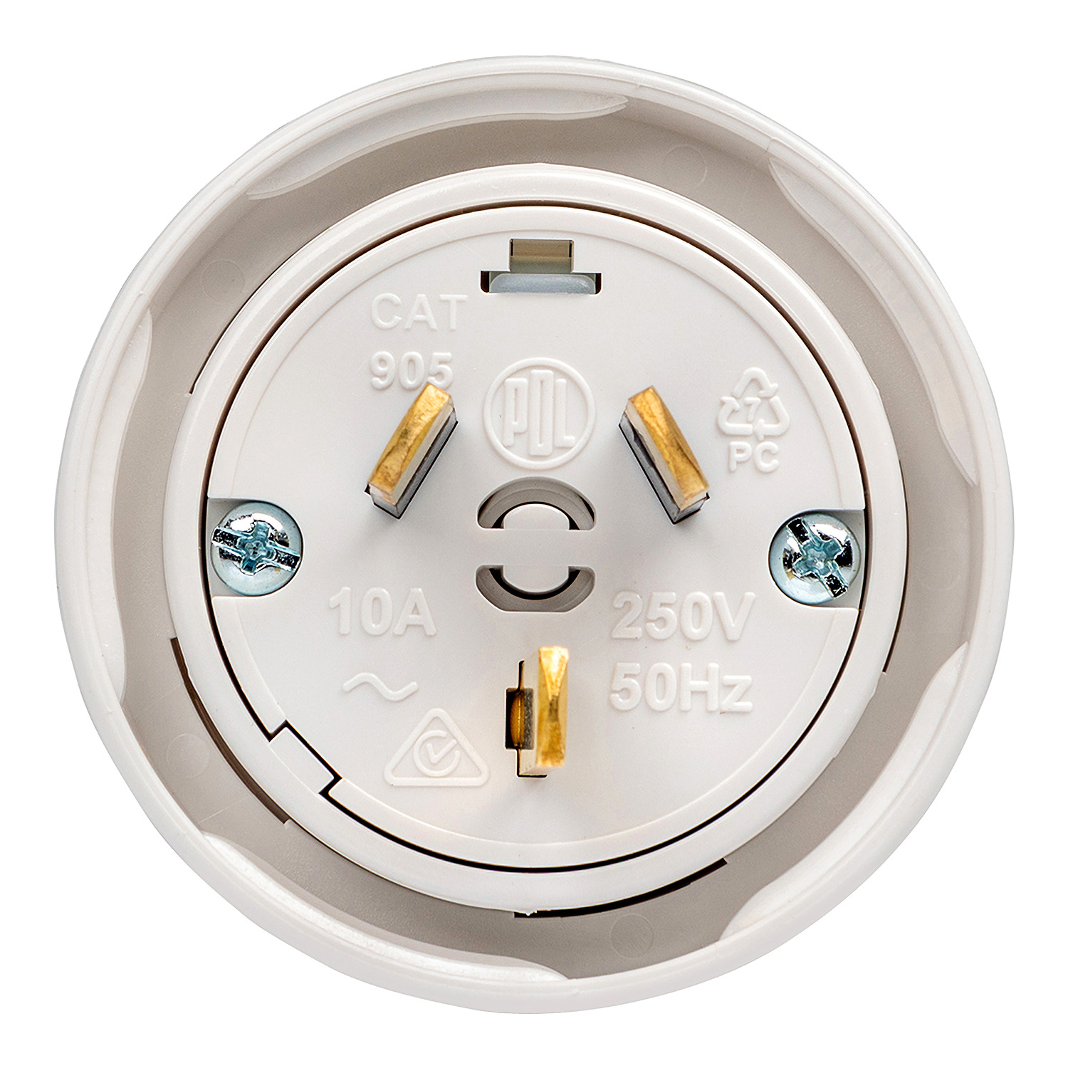 PDL905LRWH - Back Entry Heavy Duty Plug With Lock-Ring; 10A, White ...