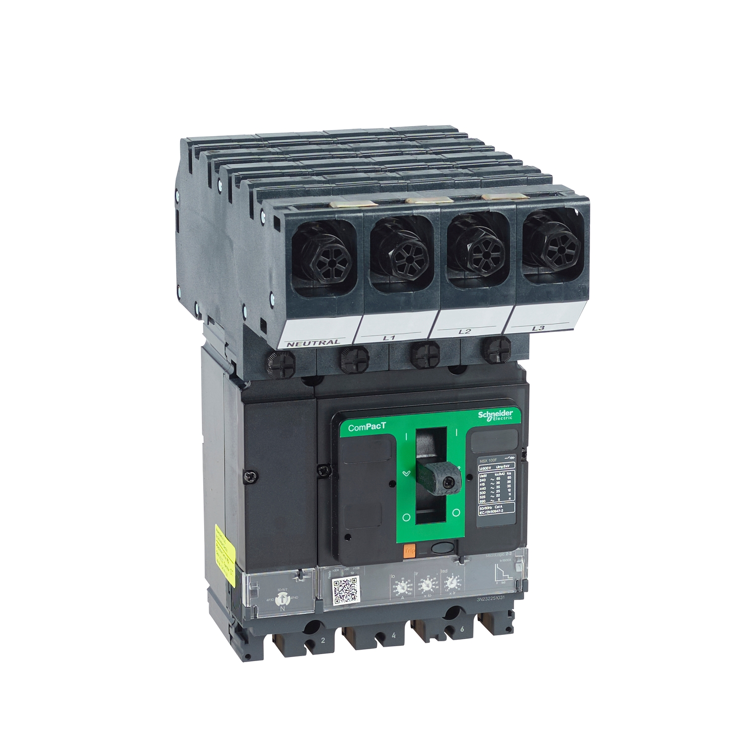 PP42504X36ML2 - Molded case circuit breaker, PowerPacT 4, 4P, Icu 36kA ...