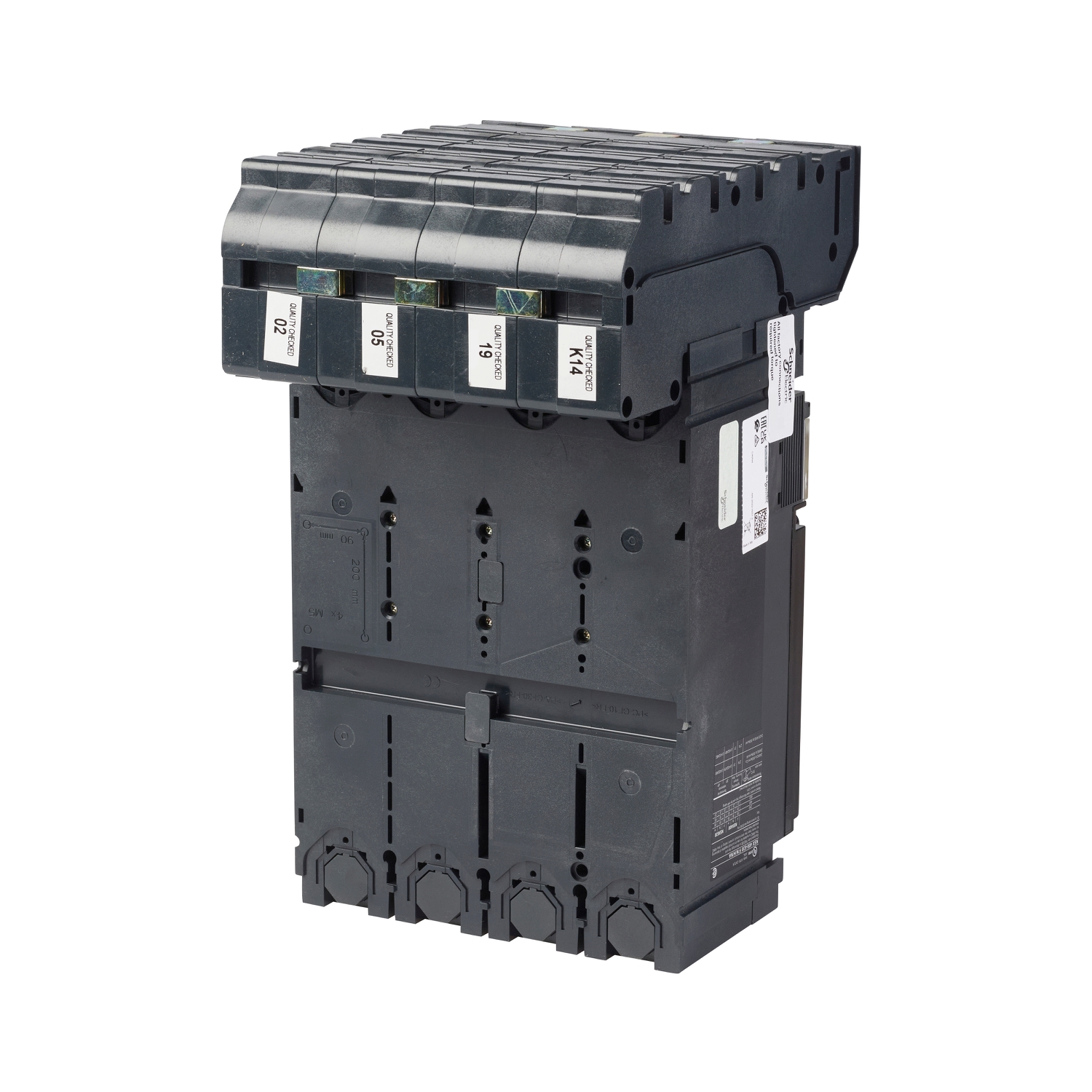 PP44004TX4 - Molded case circuit breaker, PowerPacT 4, top entry, 4P ...