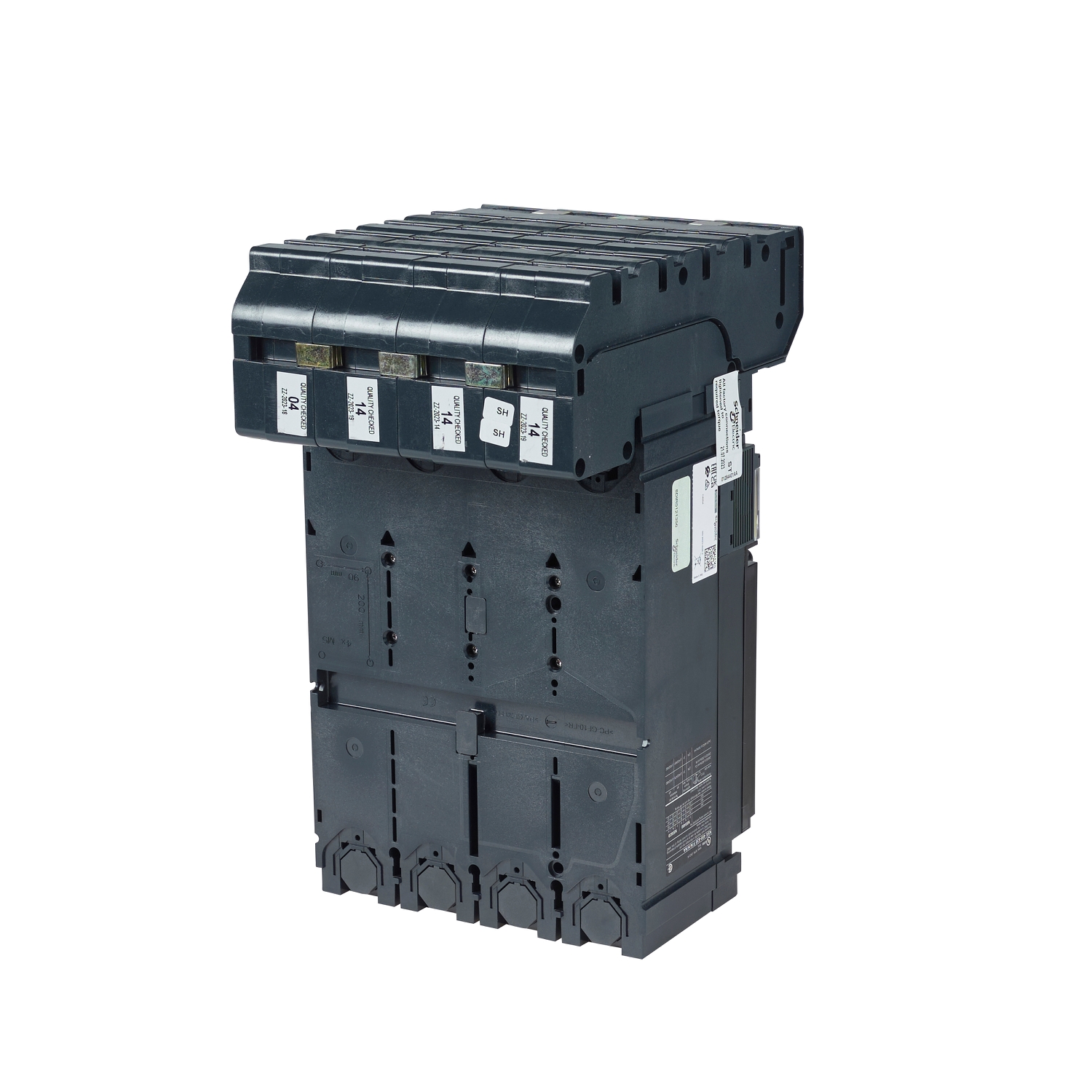 PP44004TX5 - Molded case circuit breaker, PowerPacT 4, top entry, 4P ...