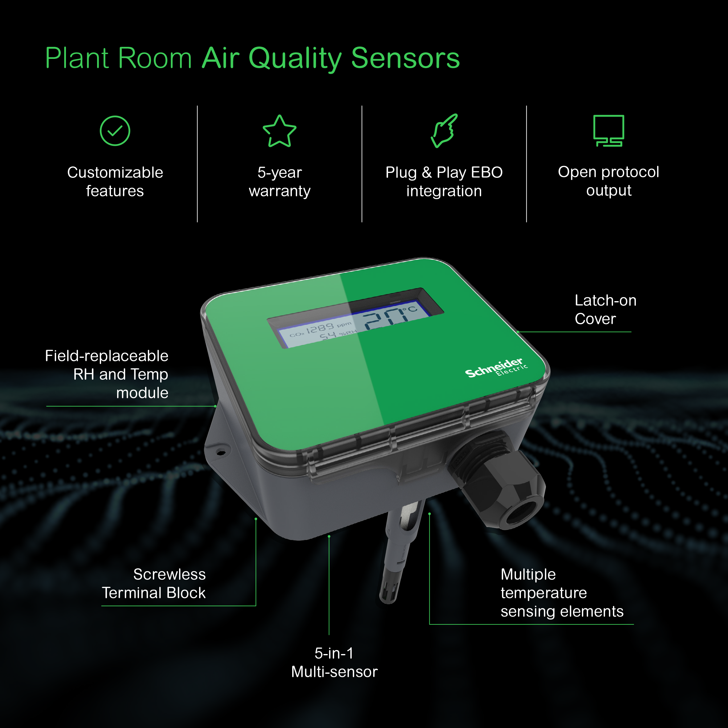 SpaceLogic Sensors - SCD2 Series Air Quality Sensors and SHD2 Humidity ...