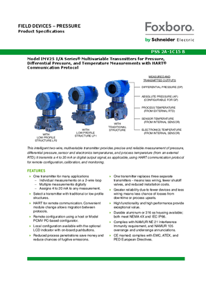IMV25 Multivariable Pressure Transmitter