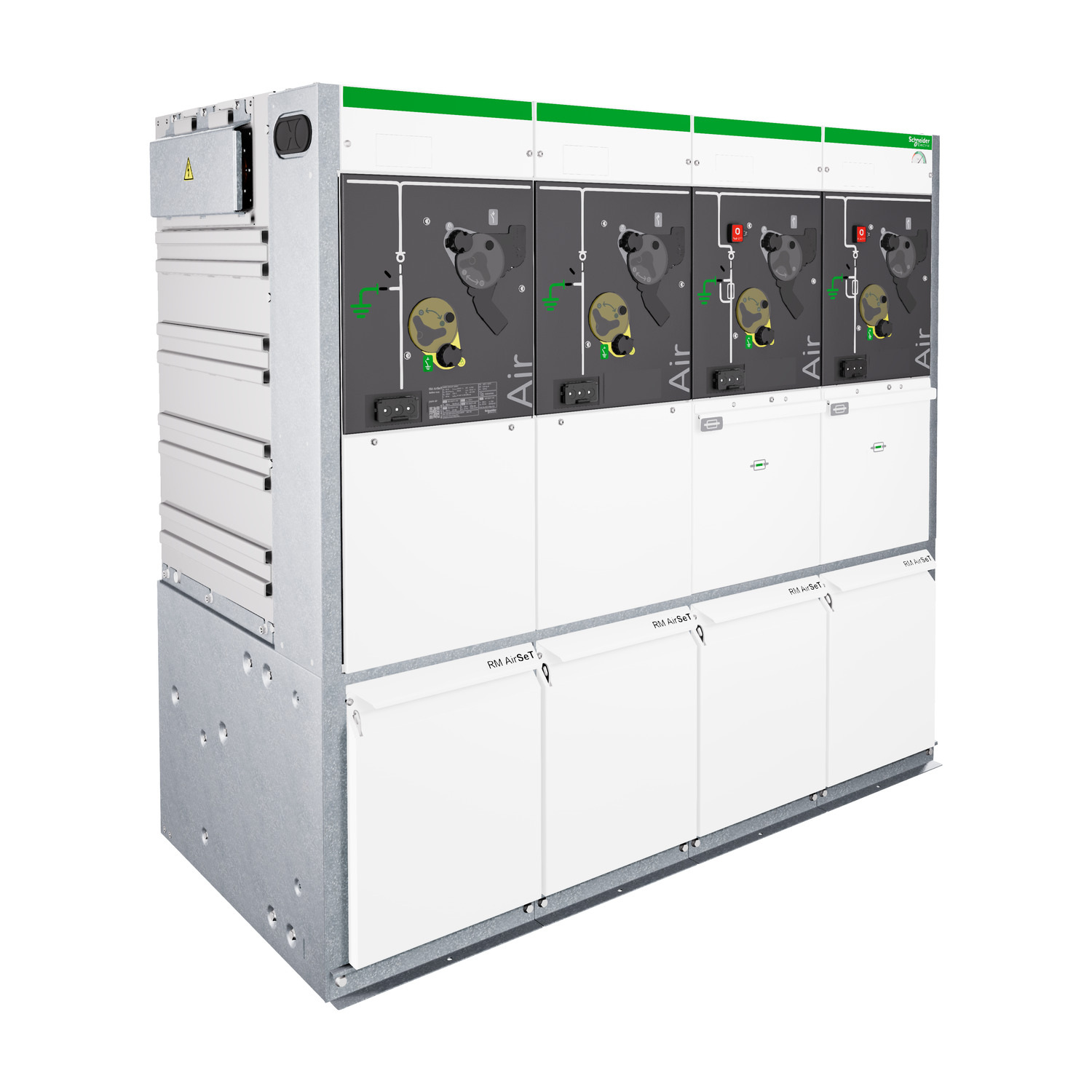 RMUDY-24-4F-IIQQ - Ring Main Unit, RM AirSeT, 4 functions IIQQ, 24kV, 20kA 1s or 20kA 3s, 2 ...