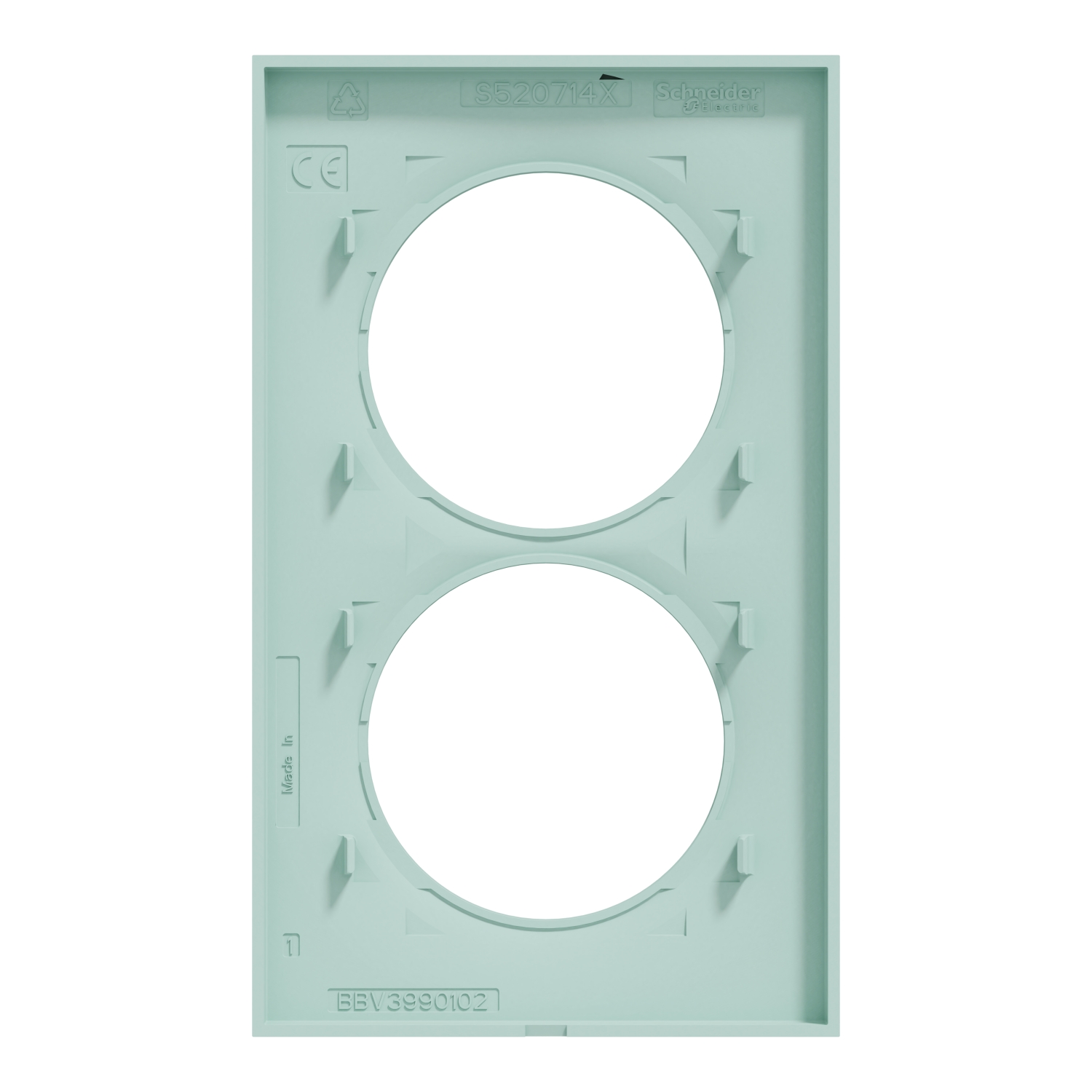 S520714C - Odace Styl - plaque - bleu cian - 2 postes - entraxe 57mm ...