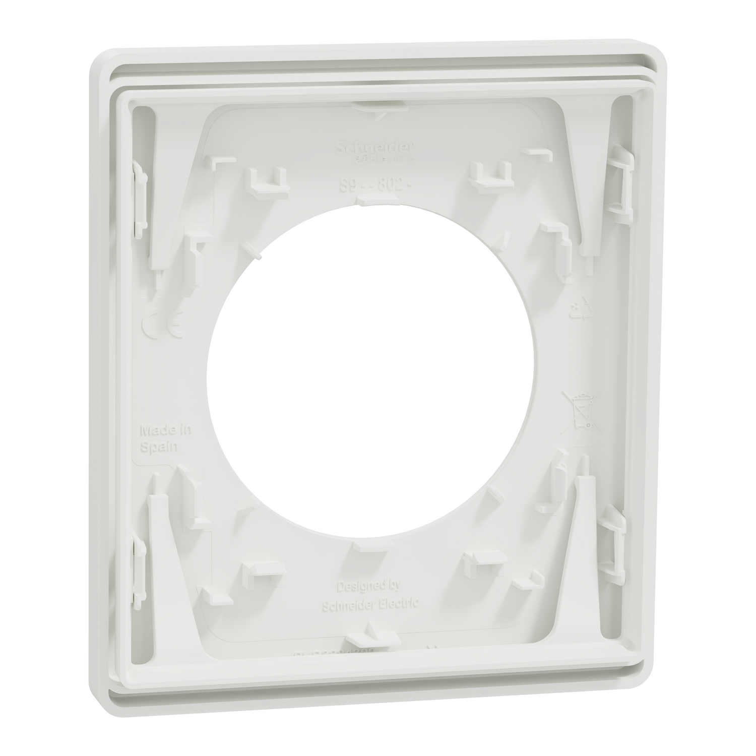 Odace Architecte - plaque de finition 1 poste - couleur Blanc craie ...