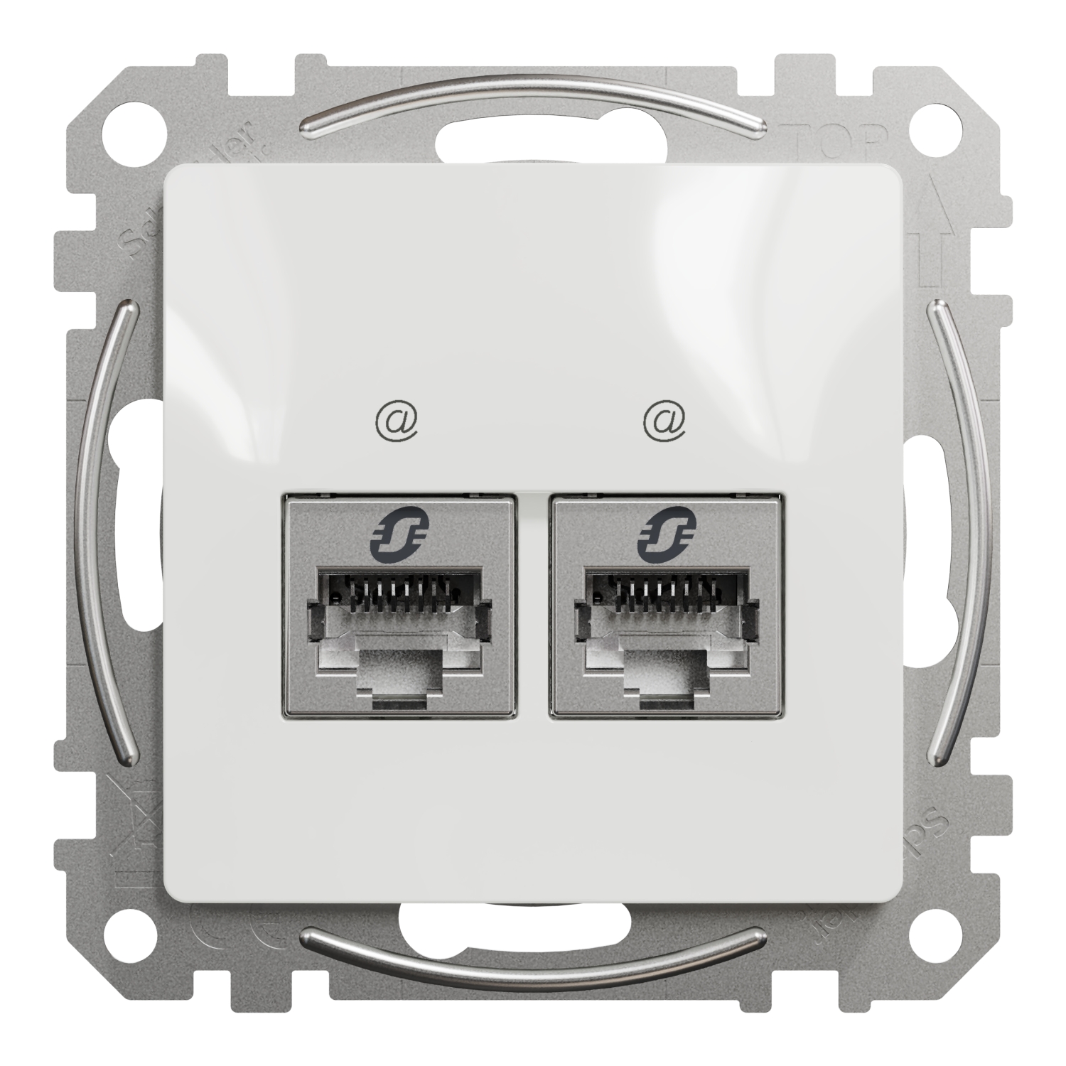 SDD111452S - Data socket, Sedna Design & Elements, 2xRJ45 CAT5E STP ...