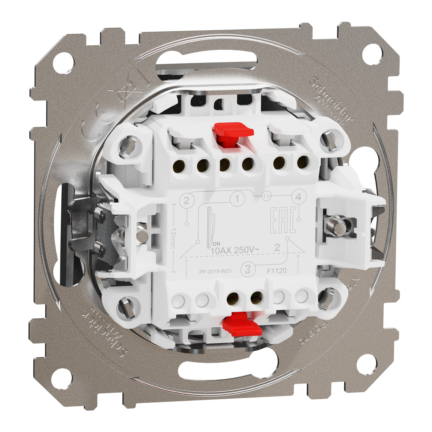 SDD170102 - Sedna Design & Elements, 2-Pole switch 10AX, brushed ...