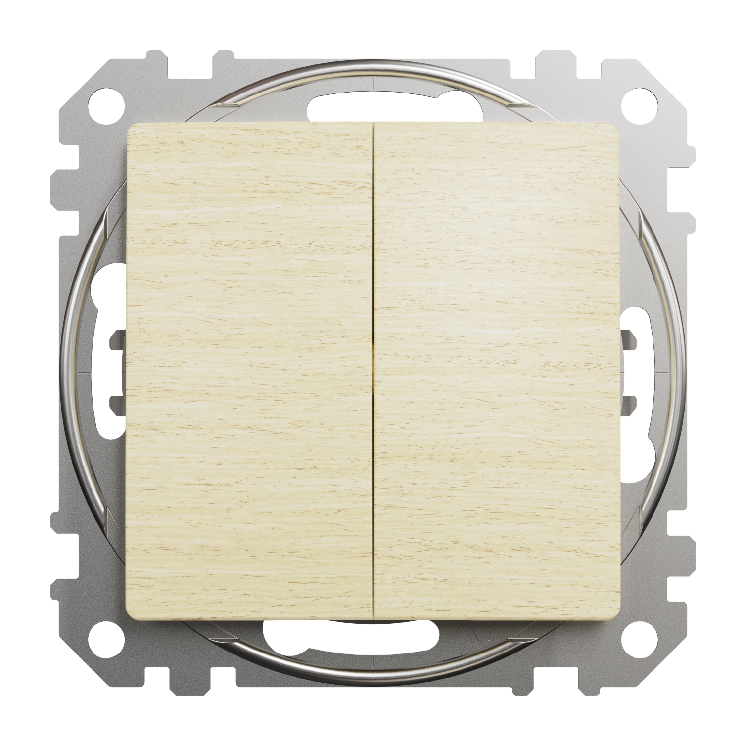 SDD180108 - Sedna Design & Elements, double 2-way switch 10AX, professional, wood birch ...