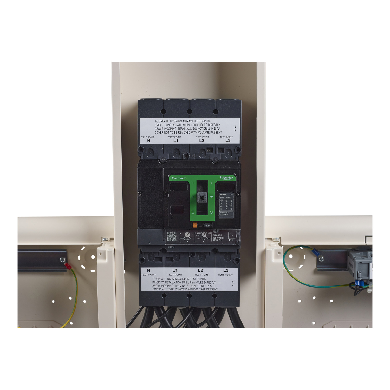 SEA9BQDM250M - NSX MCCB Incomer, Acti9 Isobar P, 250A, 4P with MID meters dual metered enclosure ...