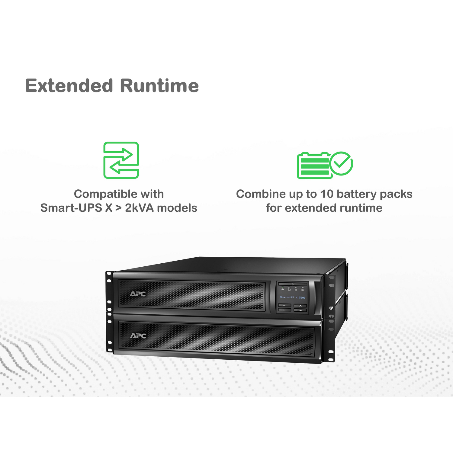APC Smart-UPS X External Battery Pack, Rack/Tower 2U, 120Vdc, W/rail ...