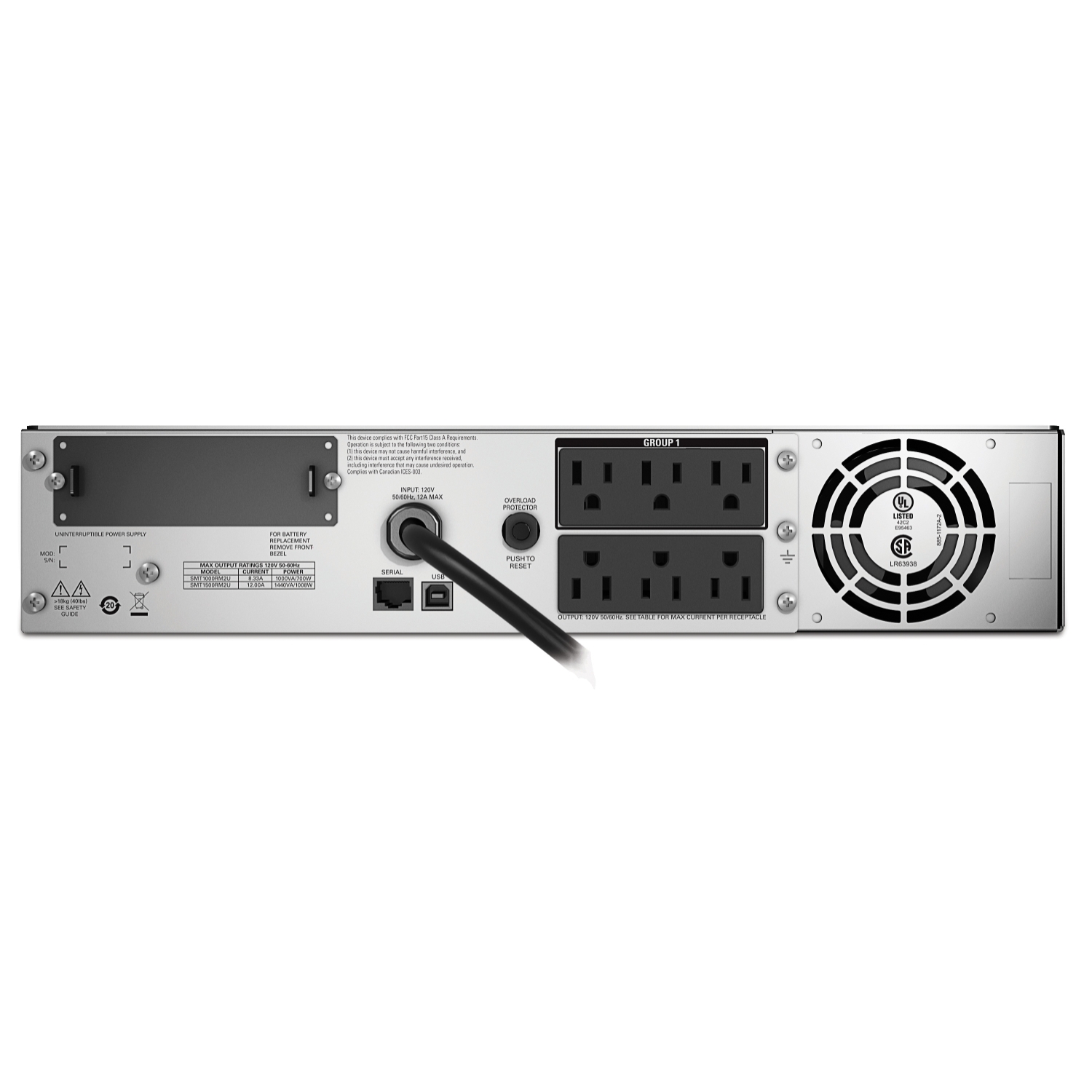 SMT1000RM2U - APC Smart-UPS, Line Interactive, 1000VA, Rackmount 2U ...