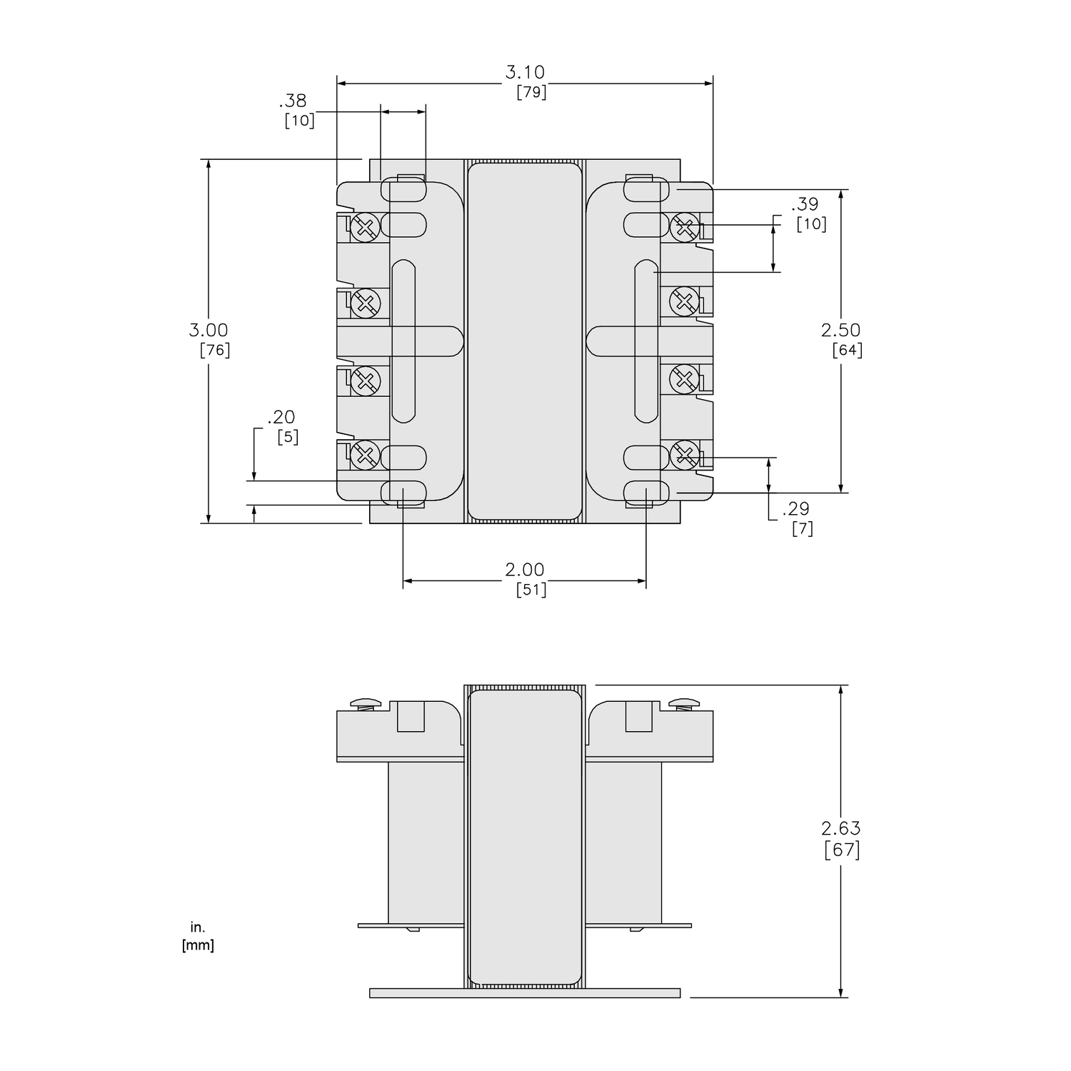 Illustration: Dimensions Drawing for 50VA Control Power Transformers ...