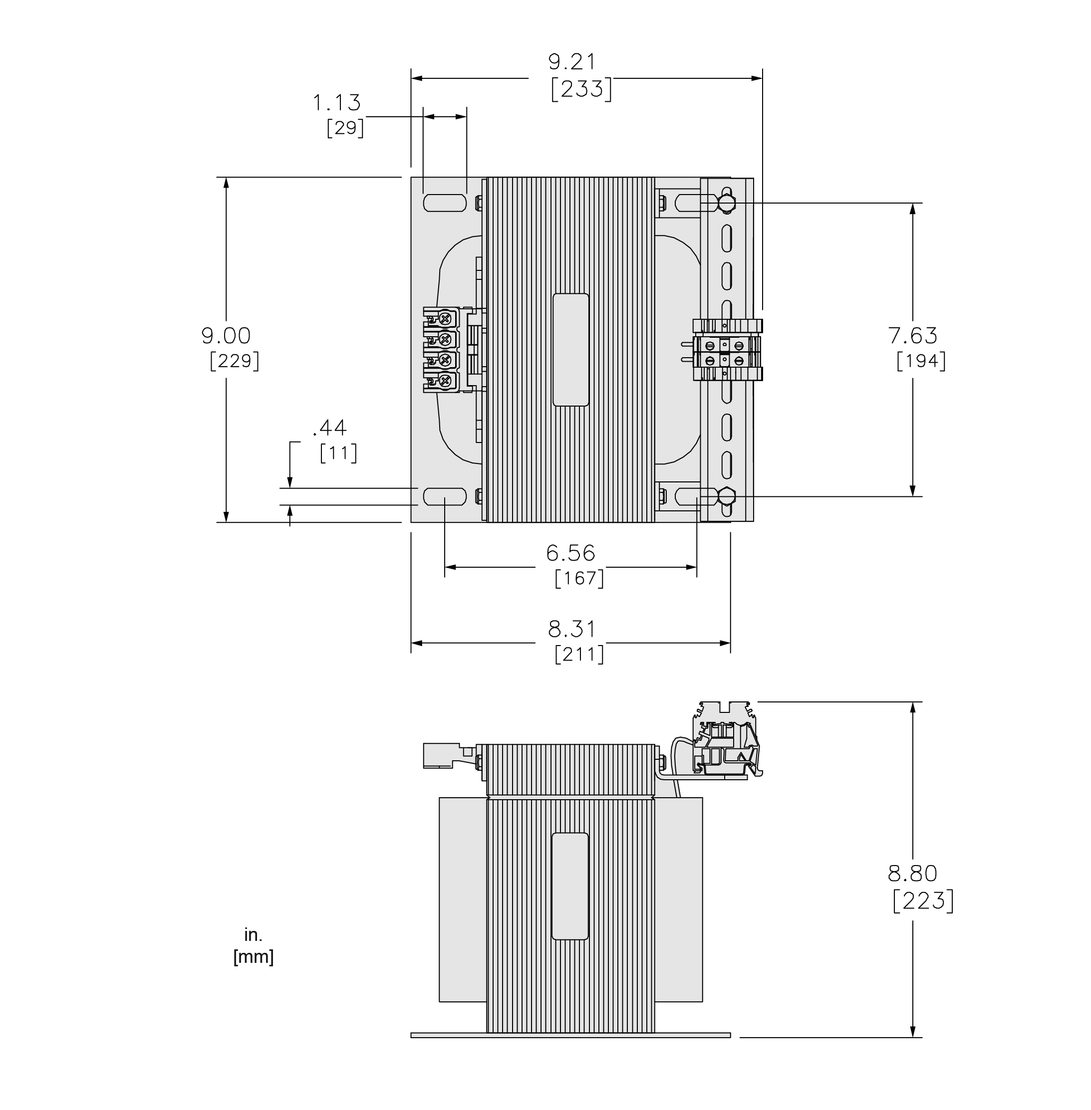 Illustration: Dimensions Drawing 5000VA 9070T Control Transformer ...