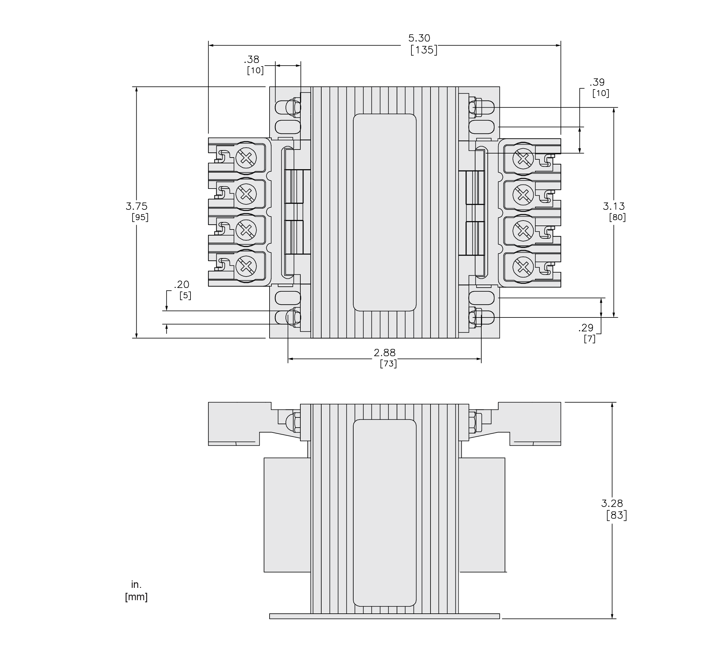 Illustration: Dimensions Drawing for 250VA Control Transformer Technical illustration ...