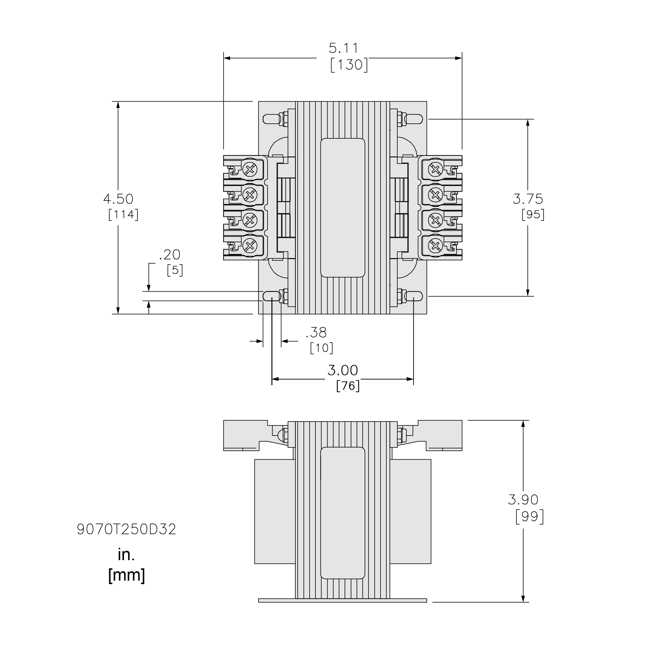 Illustration: Dimensions Drawing for 250VA Control Transformer ...