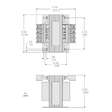 Illustration: Dimensions Drawing for 300VA Control Transformer ...