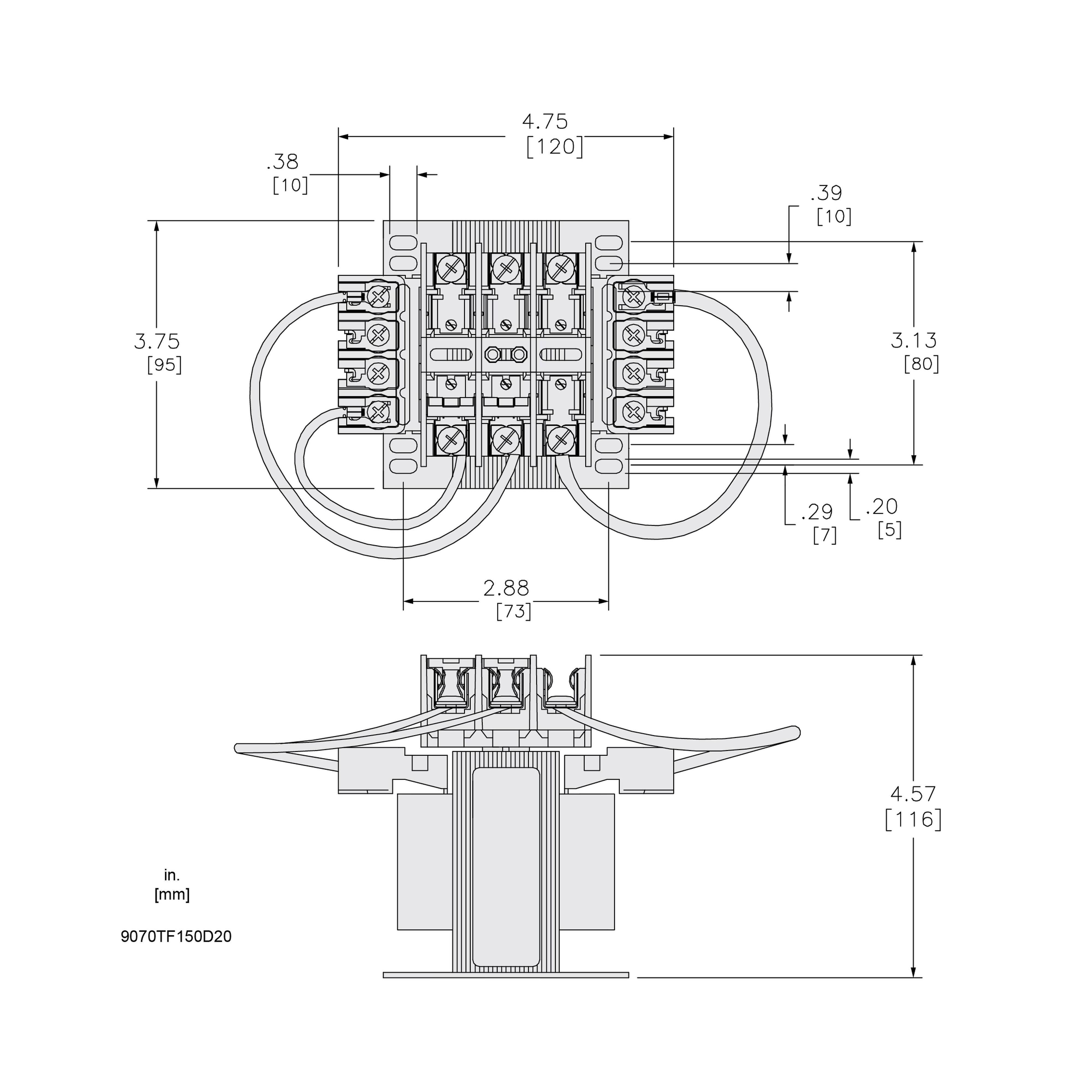 Illustration: Dimensions Drawing for 9070TF150D20 Technical ...