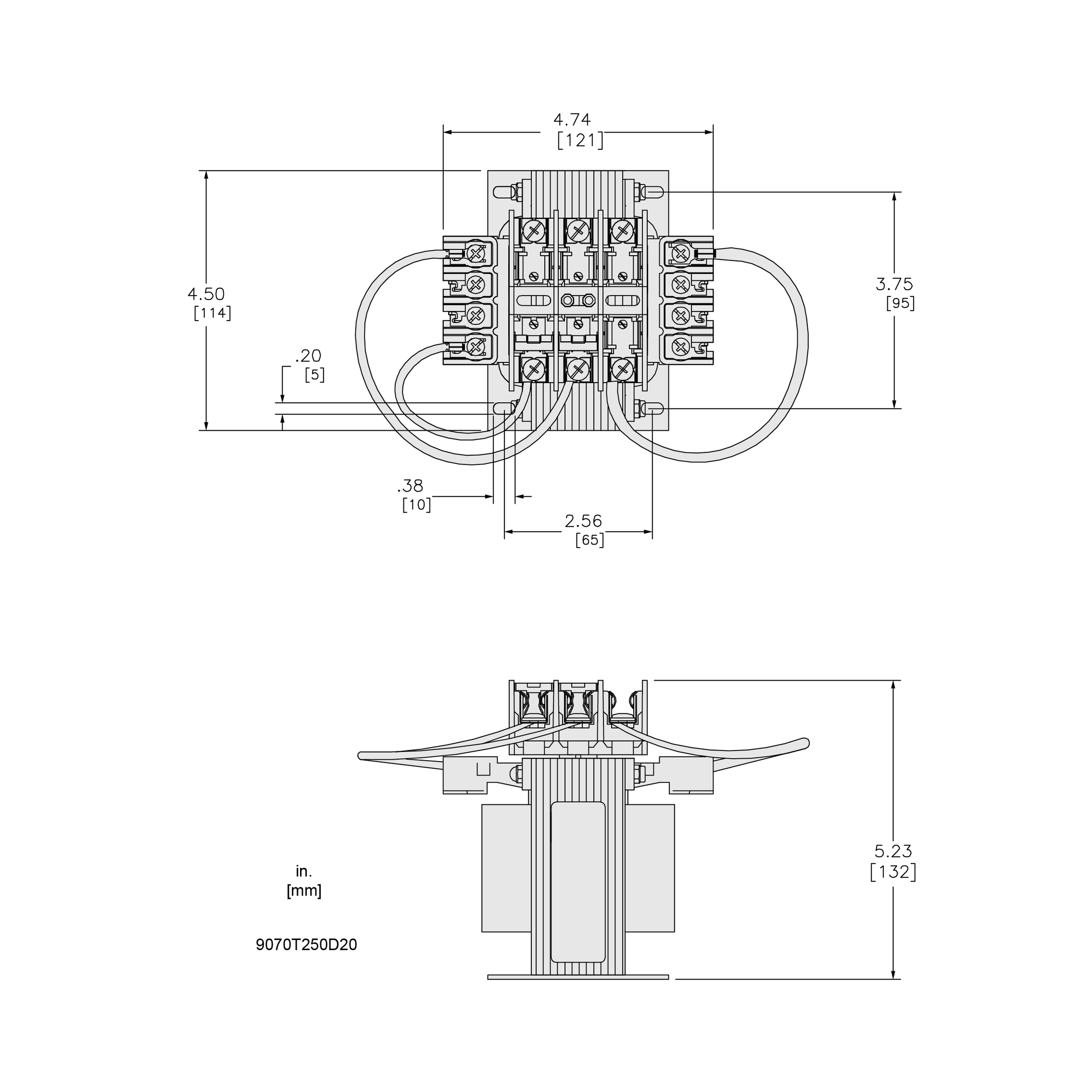 Illustration: Dimensions Drawing for 9070TF250D20 Technical ...