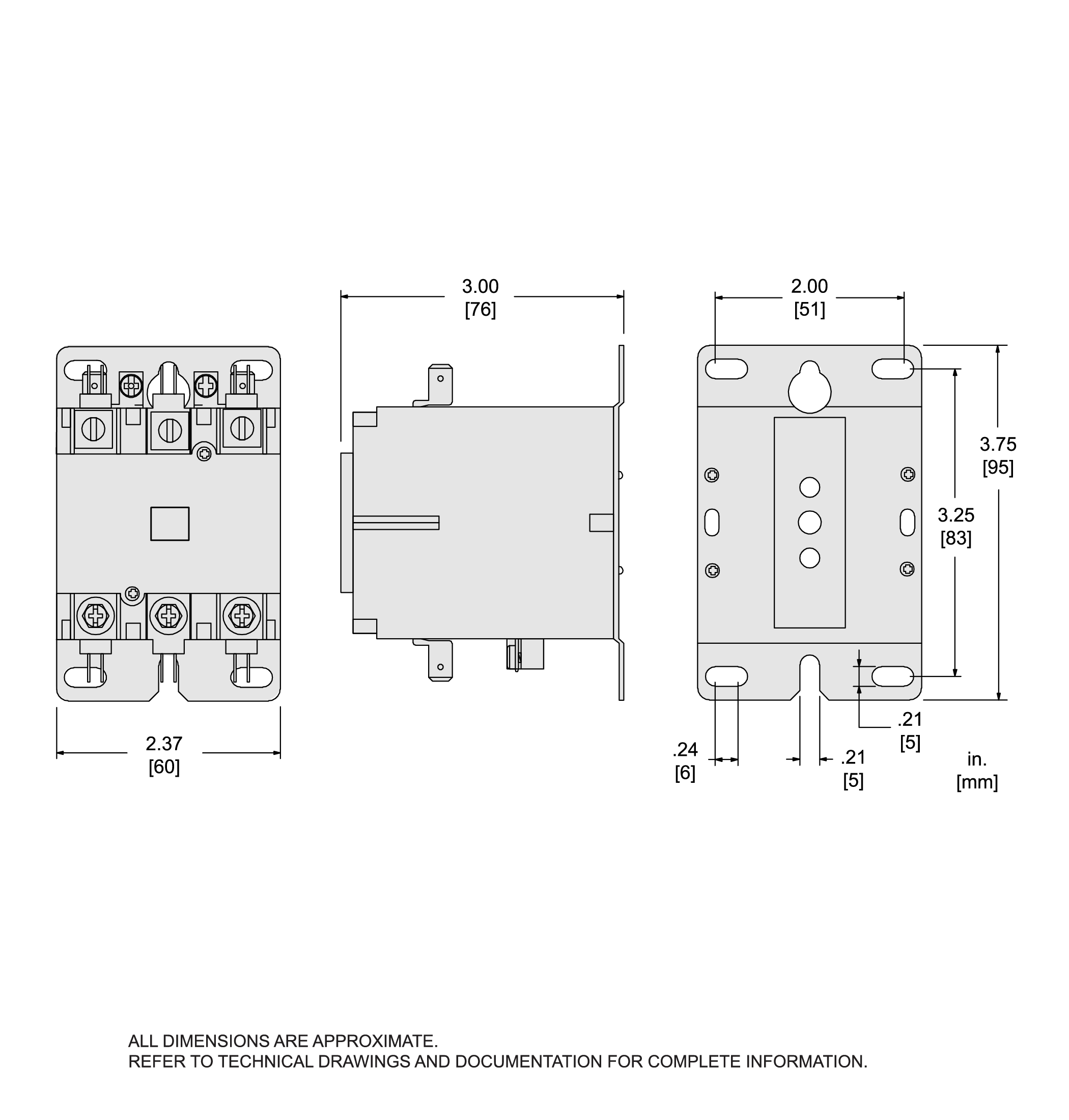 Illustration: Dimensions Drawing for 8910DPA__ 2P and 3P Definite ...