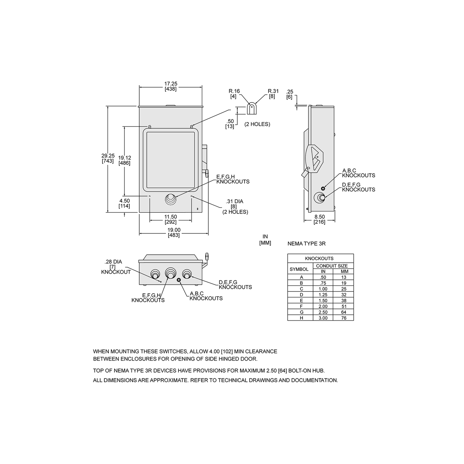 DU324RB, Safety switch, general duty, non fusible, 3 pole, 3 wire ...