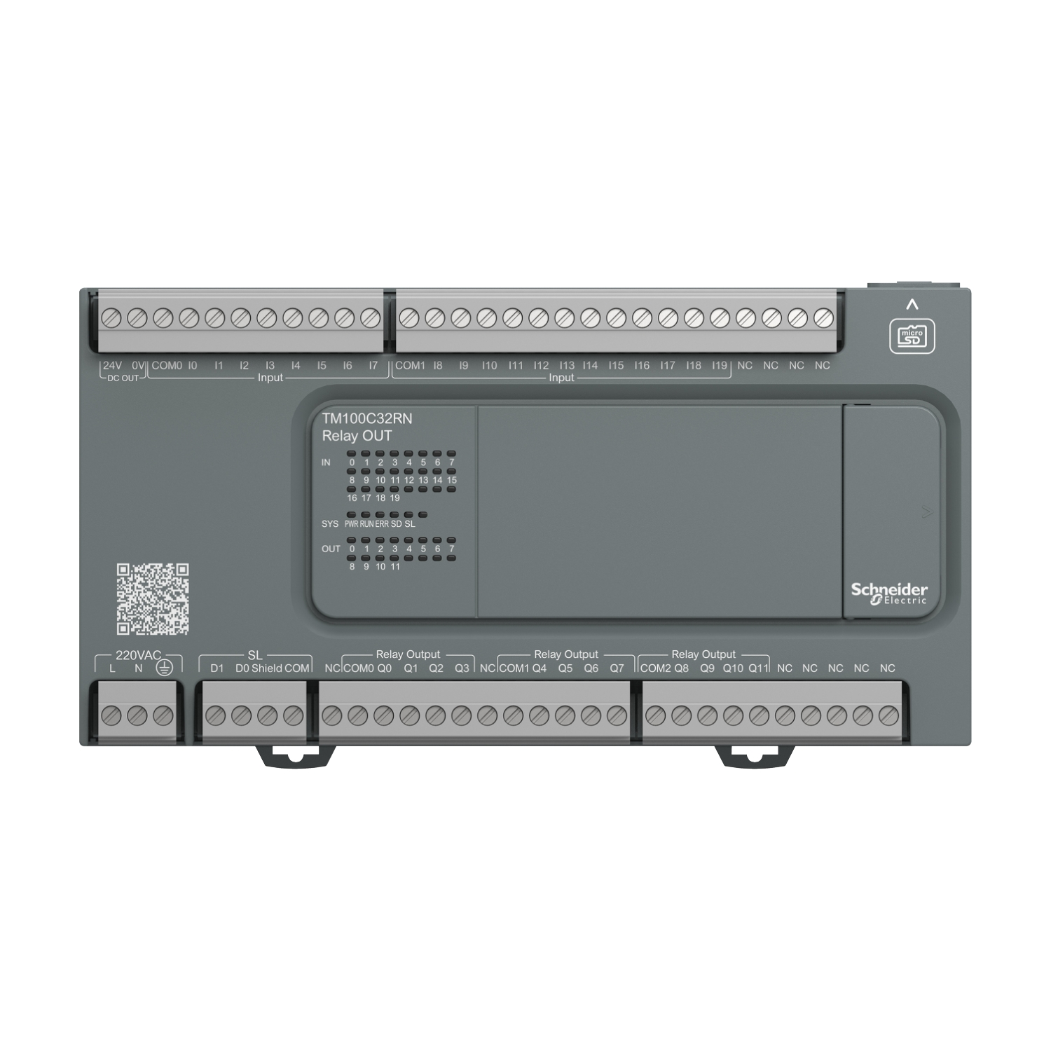 TM100C32RN - Controller M100 - 20I/12O relay - 220VAC | 施耐德电气