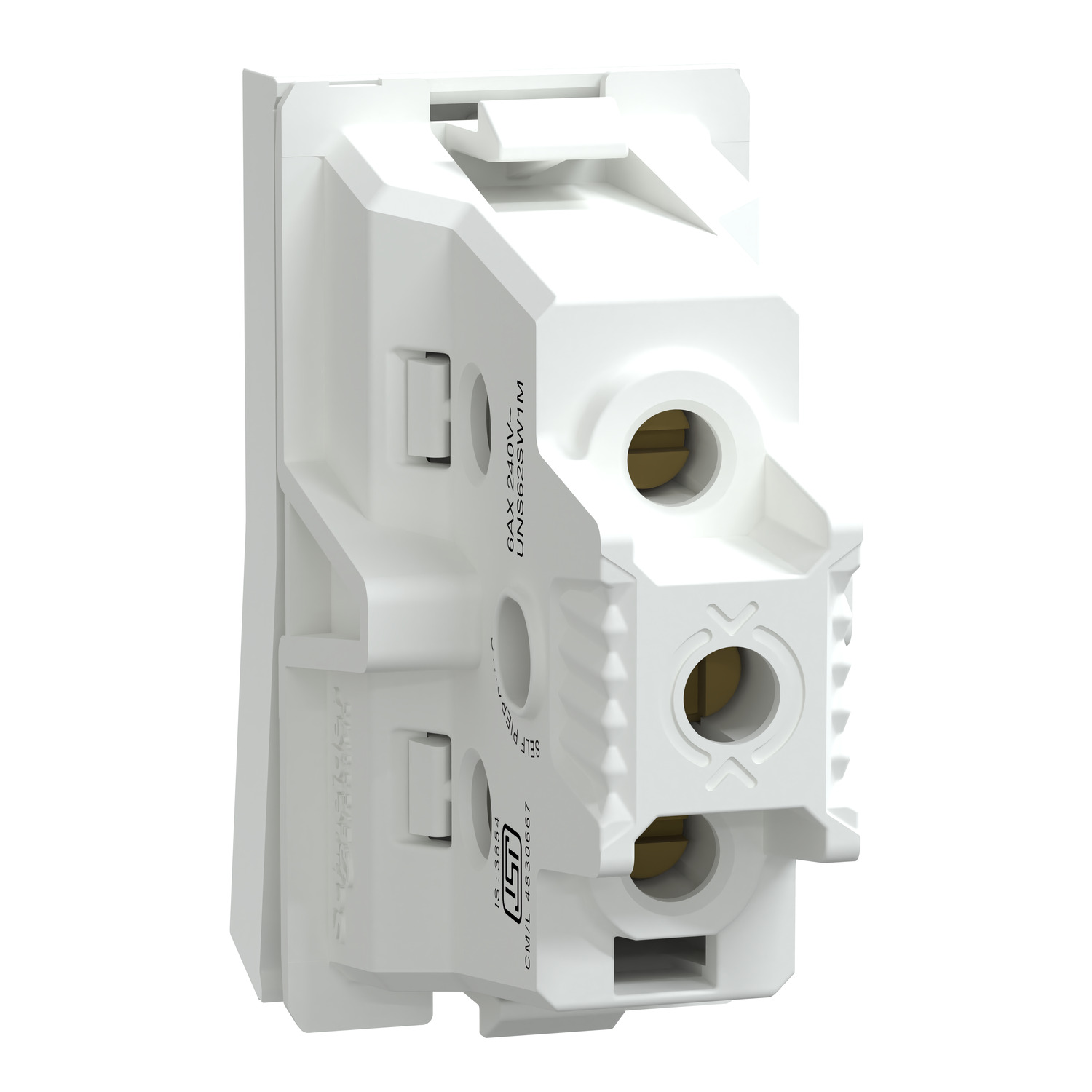 UNS62SW1M_WE - Switch, Unica Pure, 1-pole 2-way, 6AX, 1 module, pillar ...