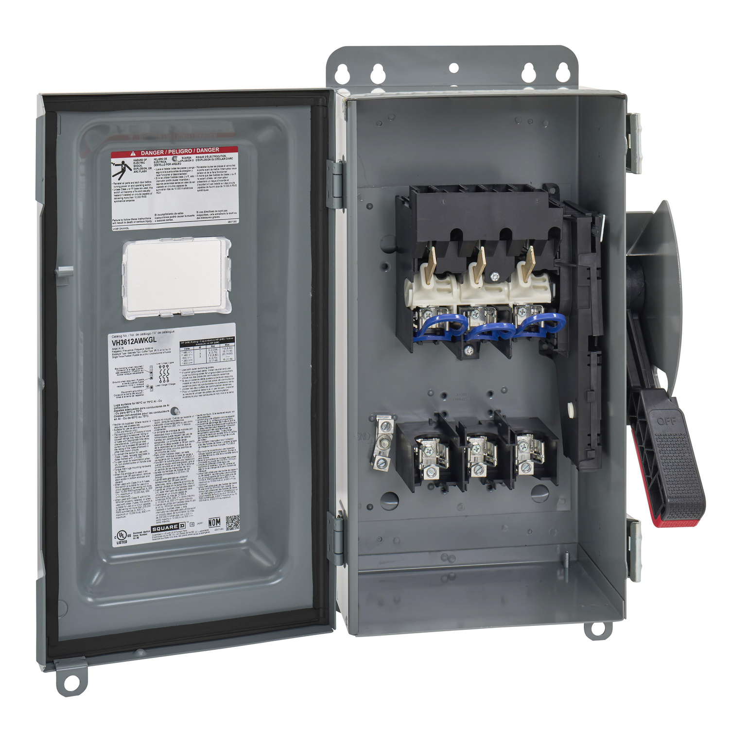 VH3612AWKGL - Safety switch, VisiPacT, heavy duty, fused, viewing ...