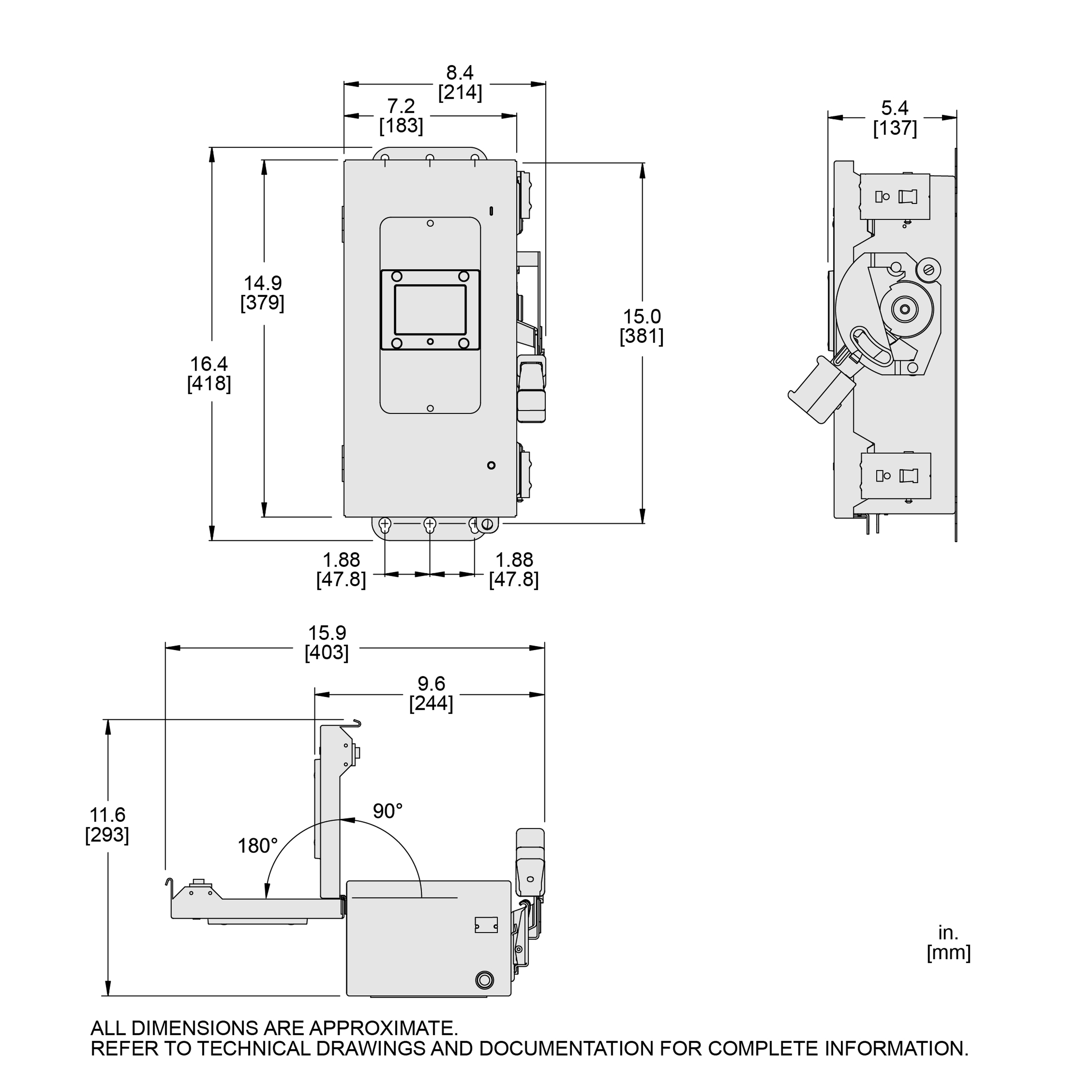 Illustration: Dimensions Drawing for VH361NDSGL Technical illustration ...