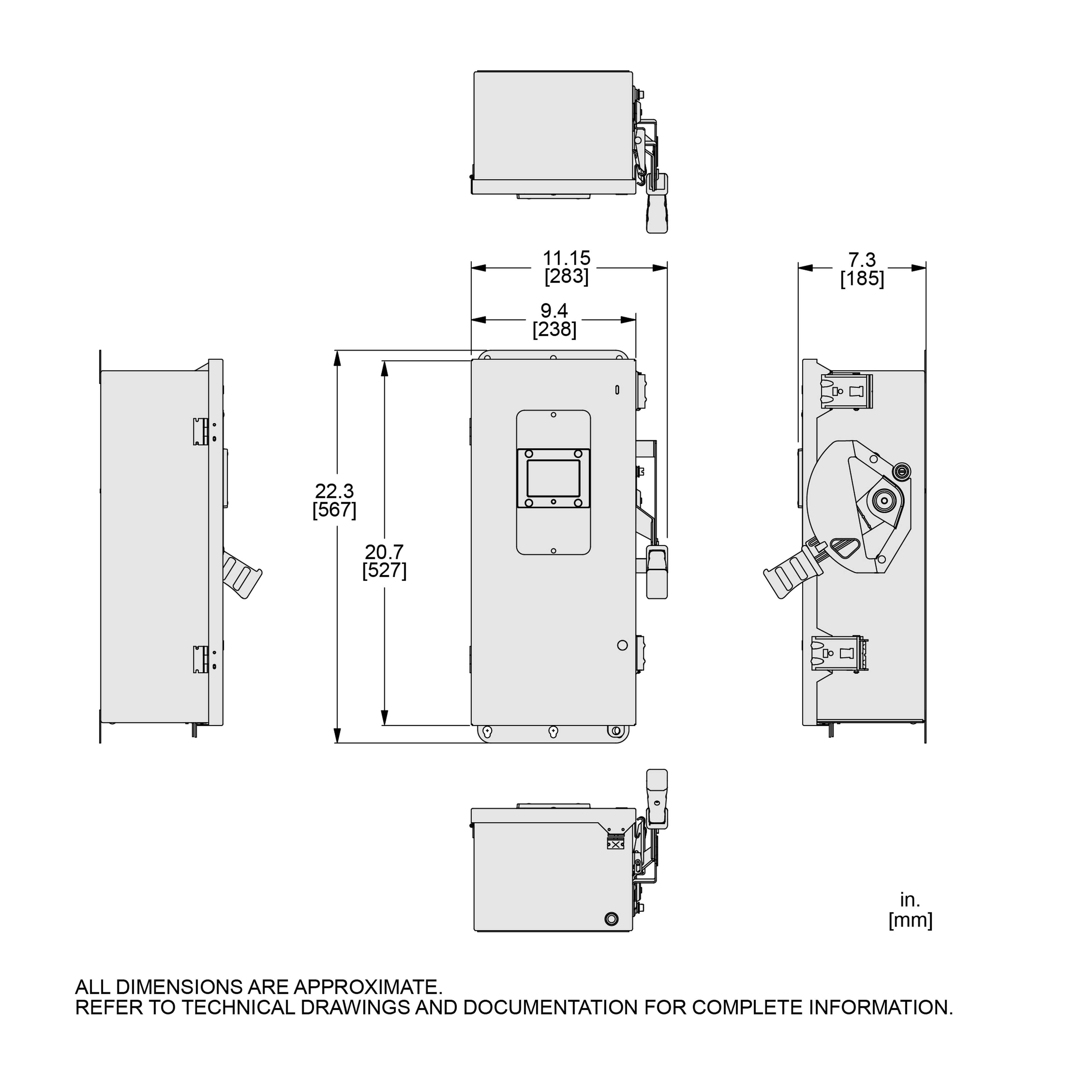 Illustration: Dimensions Drawing for VHU363NSSGL Technical illustration ...