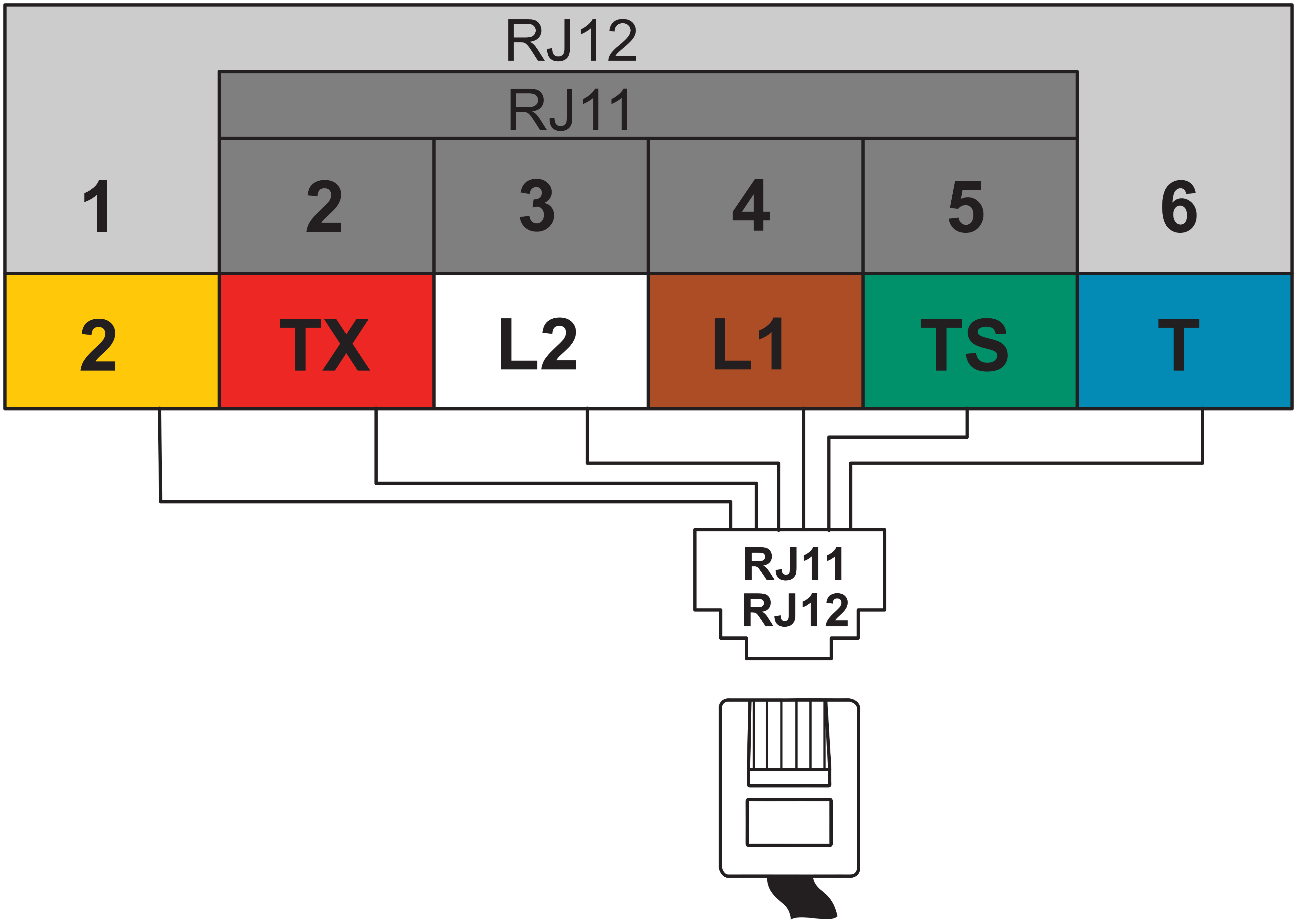 New Unica, telephone socket, wiring diagram (en) Technical illustration ...