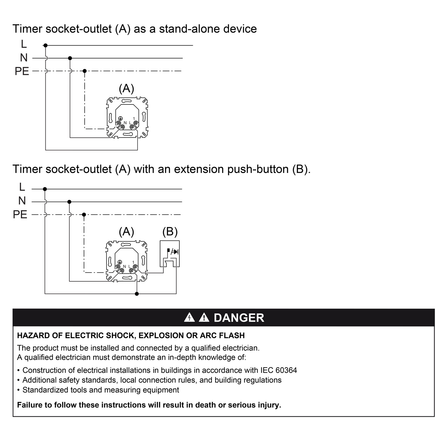 Merten, Socket outlet with timer, wiring diagram (en) Technical ...