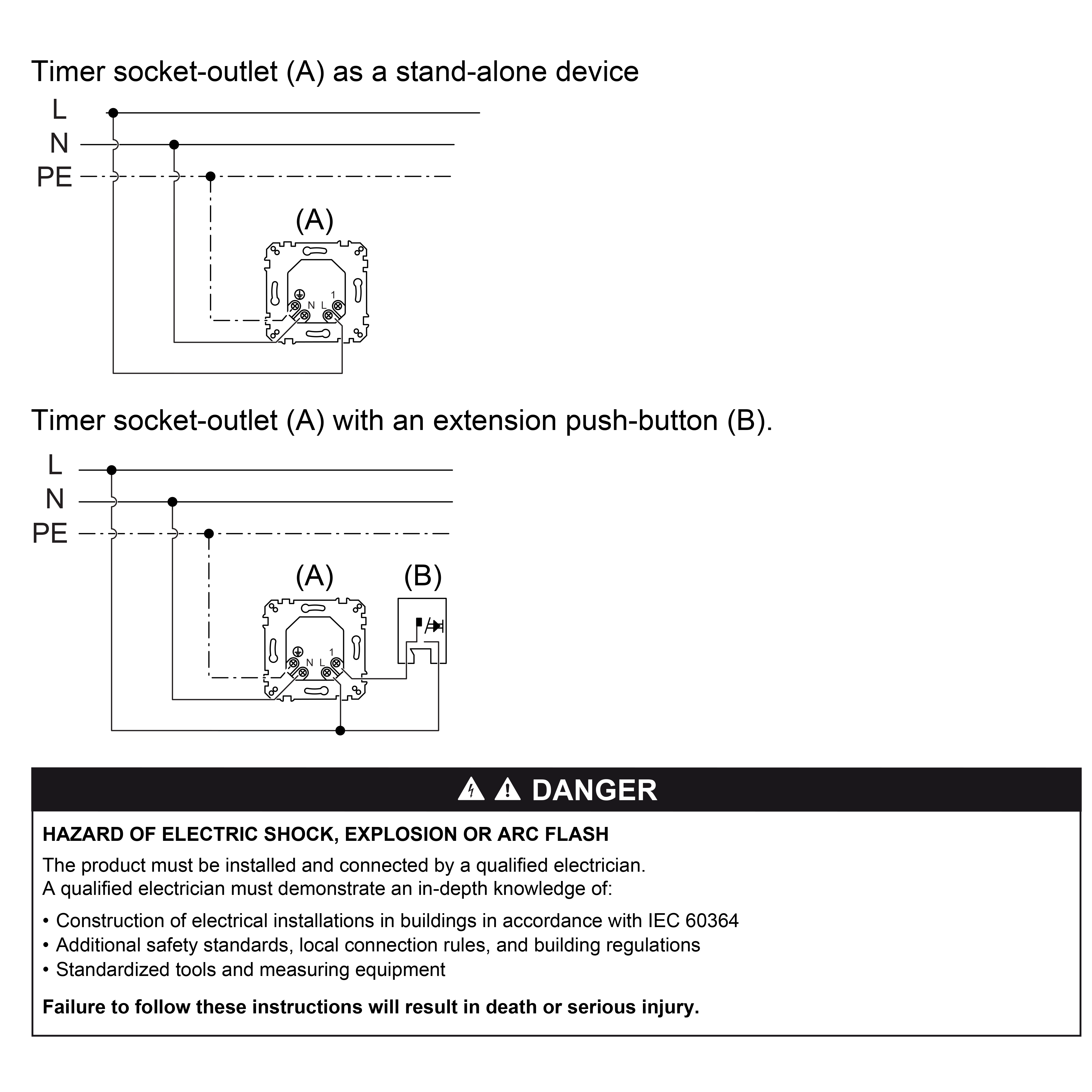 Merten, Socket outlet with timer, wiring diagram (en) Technical ...