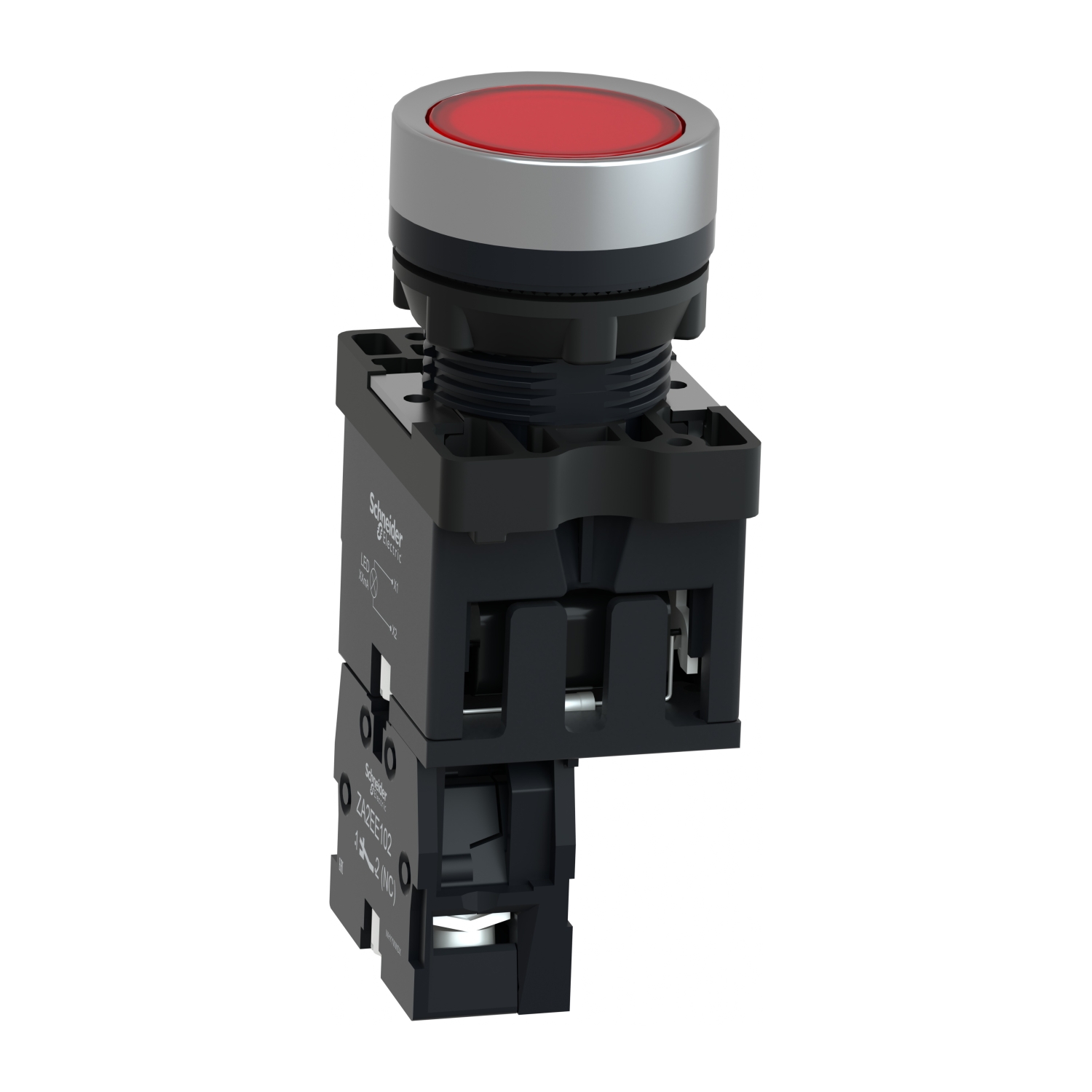 XA2EW34M2 - red flush complete illum push-button - Ø22 - flush - 220V ...