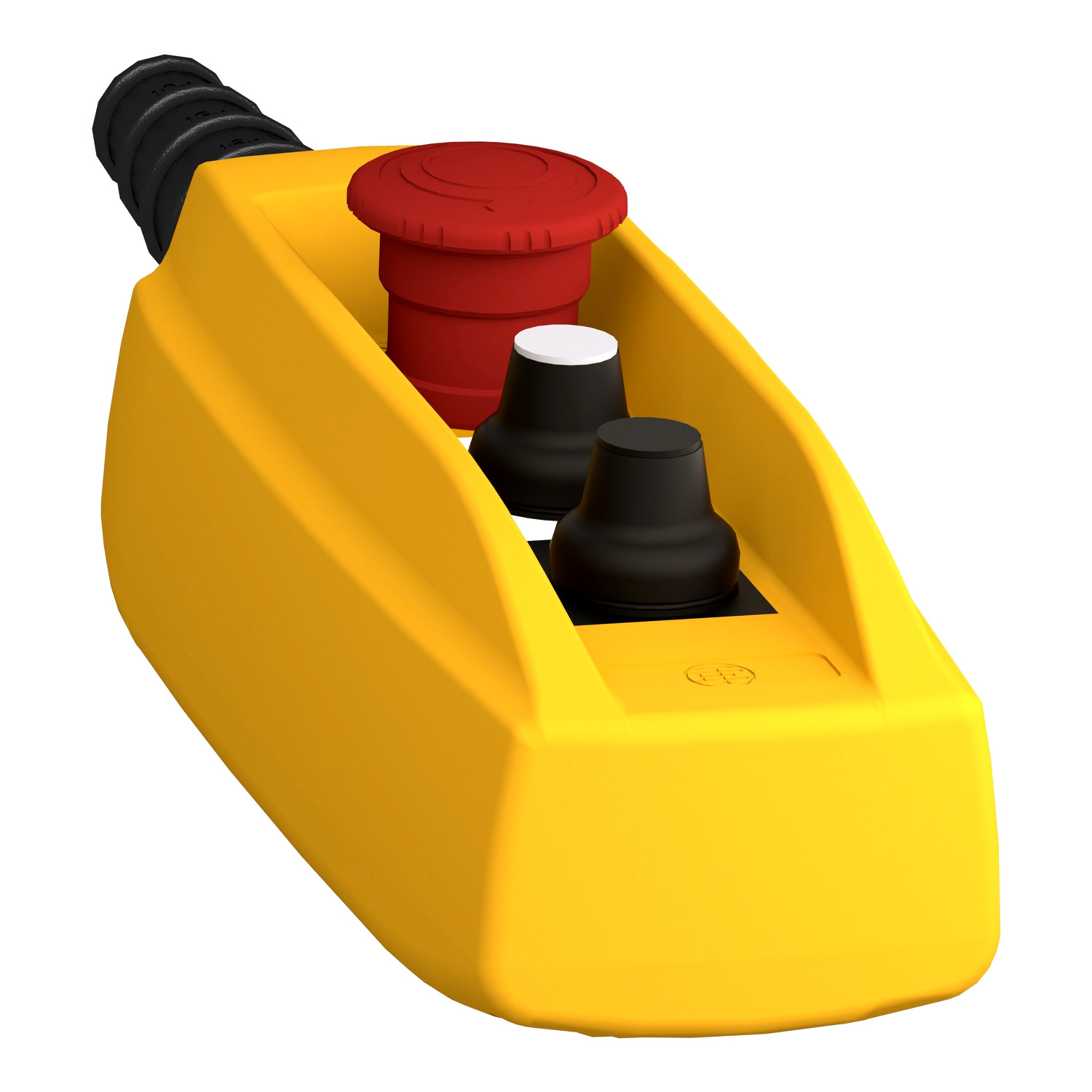 XACB3201 - Pendant control station, Harmony XAC, plastic, yellow, 2 push buttons, 1 emergency ...