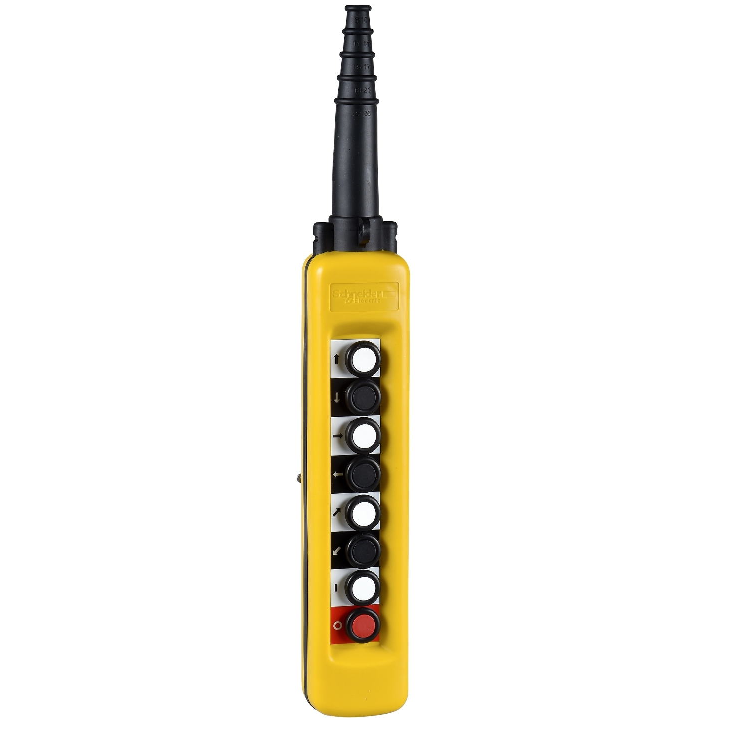 XACA881, Pendant control station, Harmony XAC, plastic, yellow, 8 push buttons with NO+NC ...