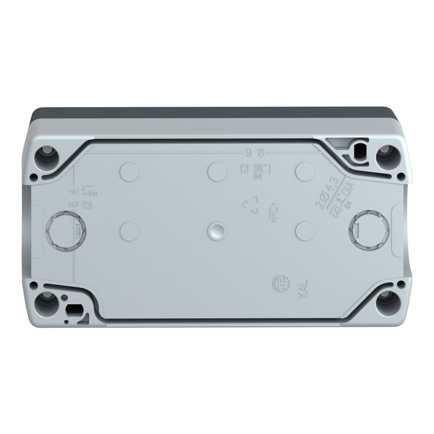 XALD321H29H7 - Control station, Harmony, plastic, dark grey, 3 flush ...