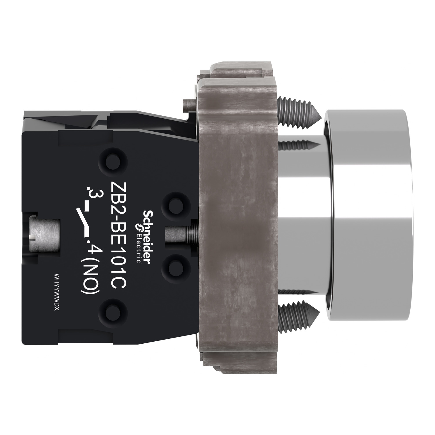 XB2BA3341C - Push button, Easy Harmony XB2, metal, flush, white, 22mm ...