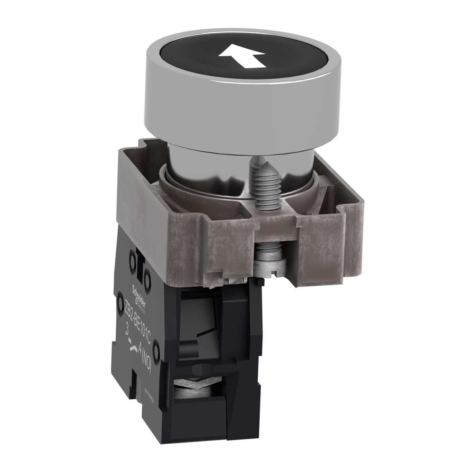 XB2BA3351C - Push button, Easy Harmony XB2, metal, flush, black, 22mm ...