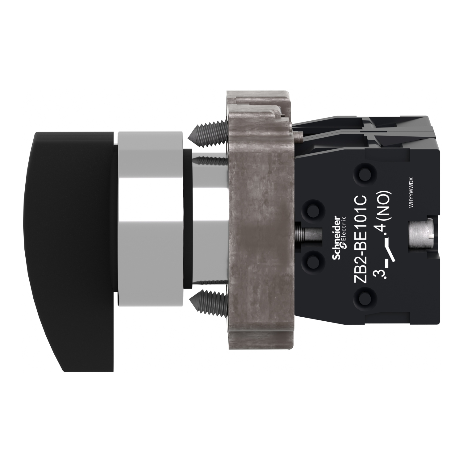 XB2BJ33C - Complete selector switch, Easy Harmony XB2, metal, black ...