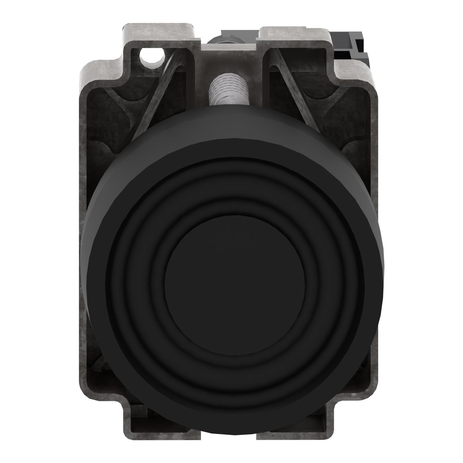 XB2BP21C - Push button, Easy Harmony XB2, metal, flush, black, 22mm, spring return, booted, 1NO ...