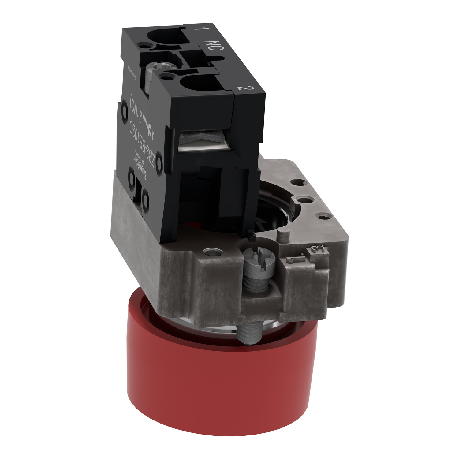XB2BP42C - Push button, Easy Harmony XB2, metal, flush, red, 22mm ...